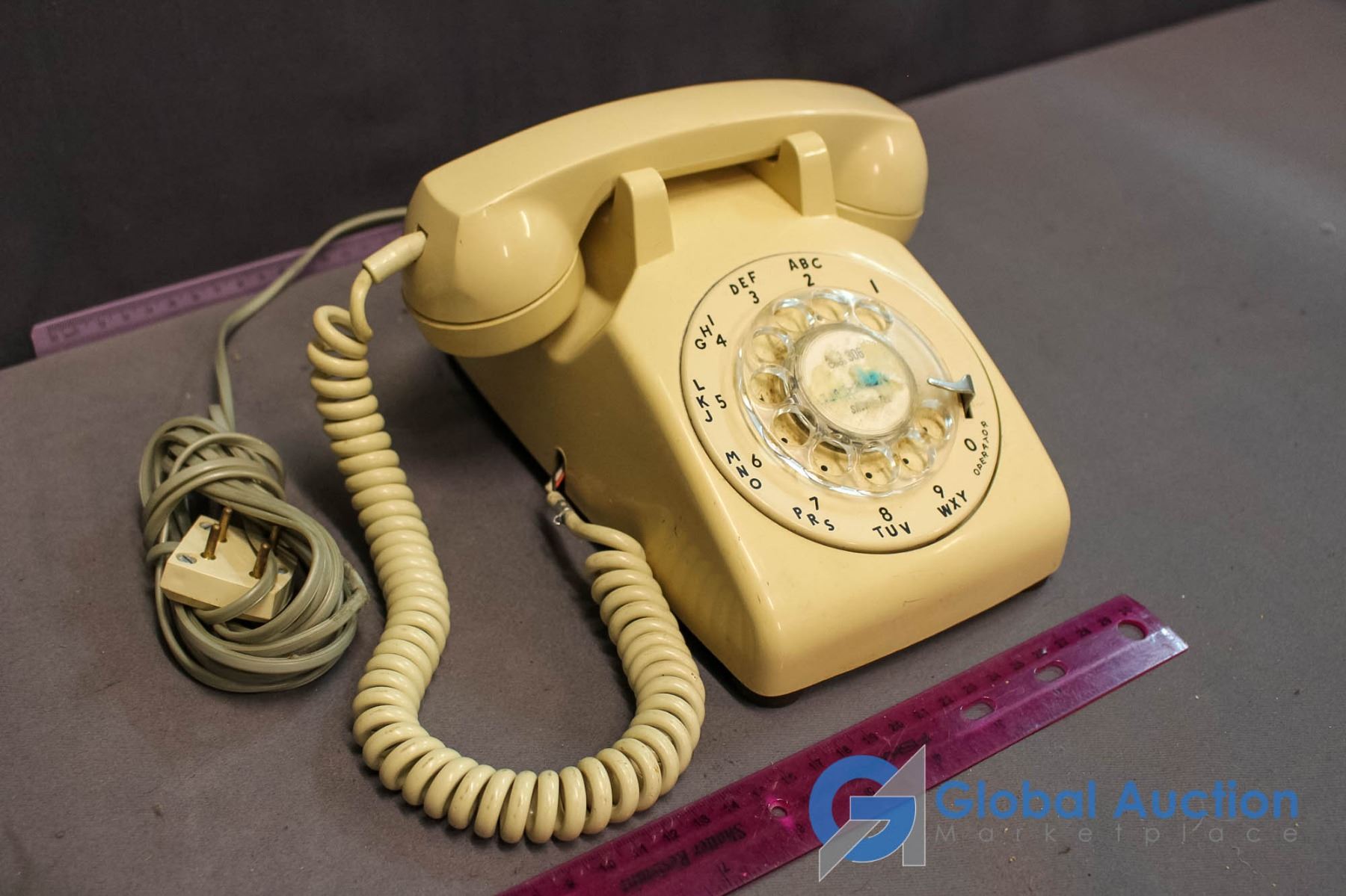 1970's Vintage Ivory Rotary Desk Phone