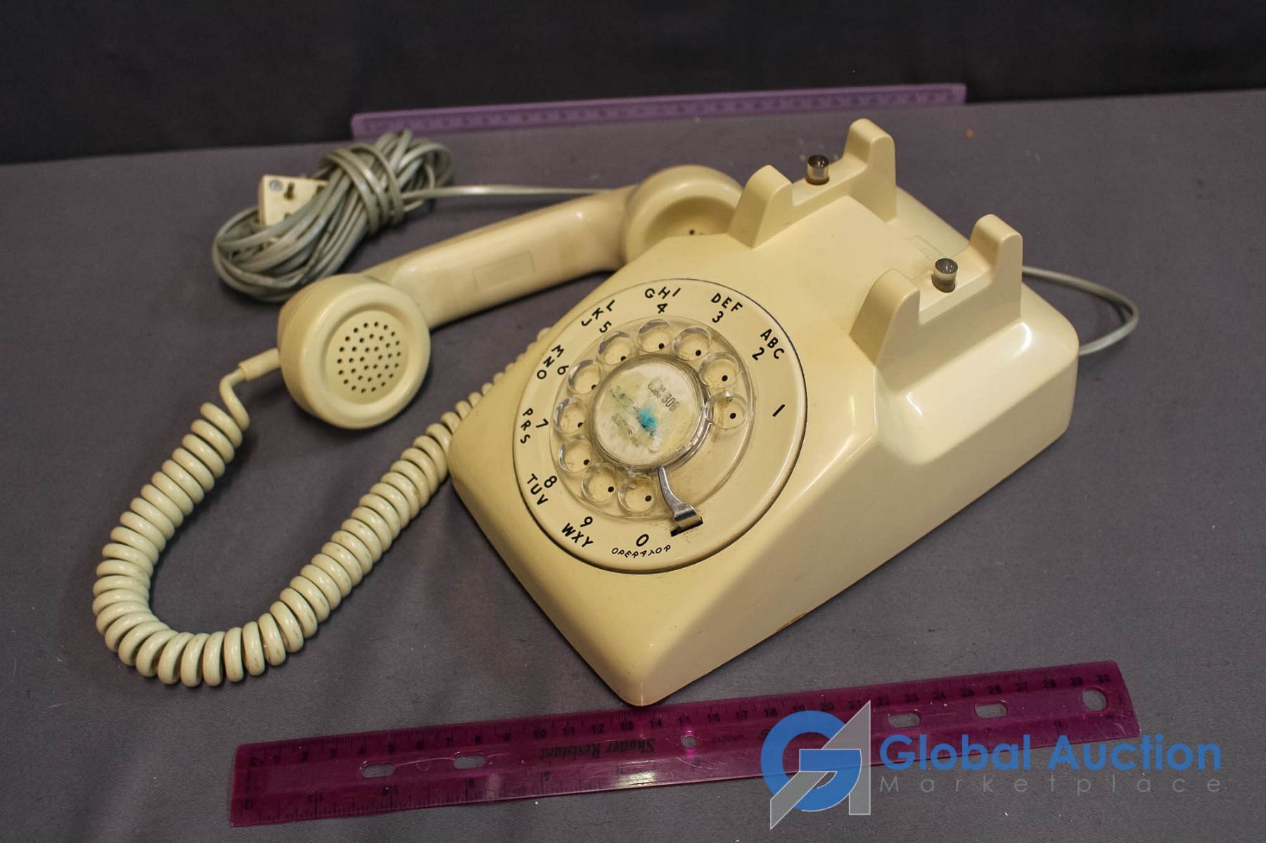 1970's Vintage Ivory Rotary Desk Phone