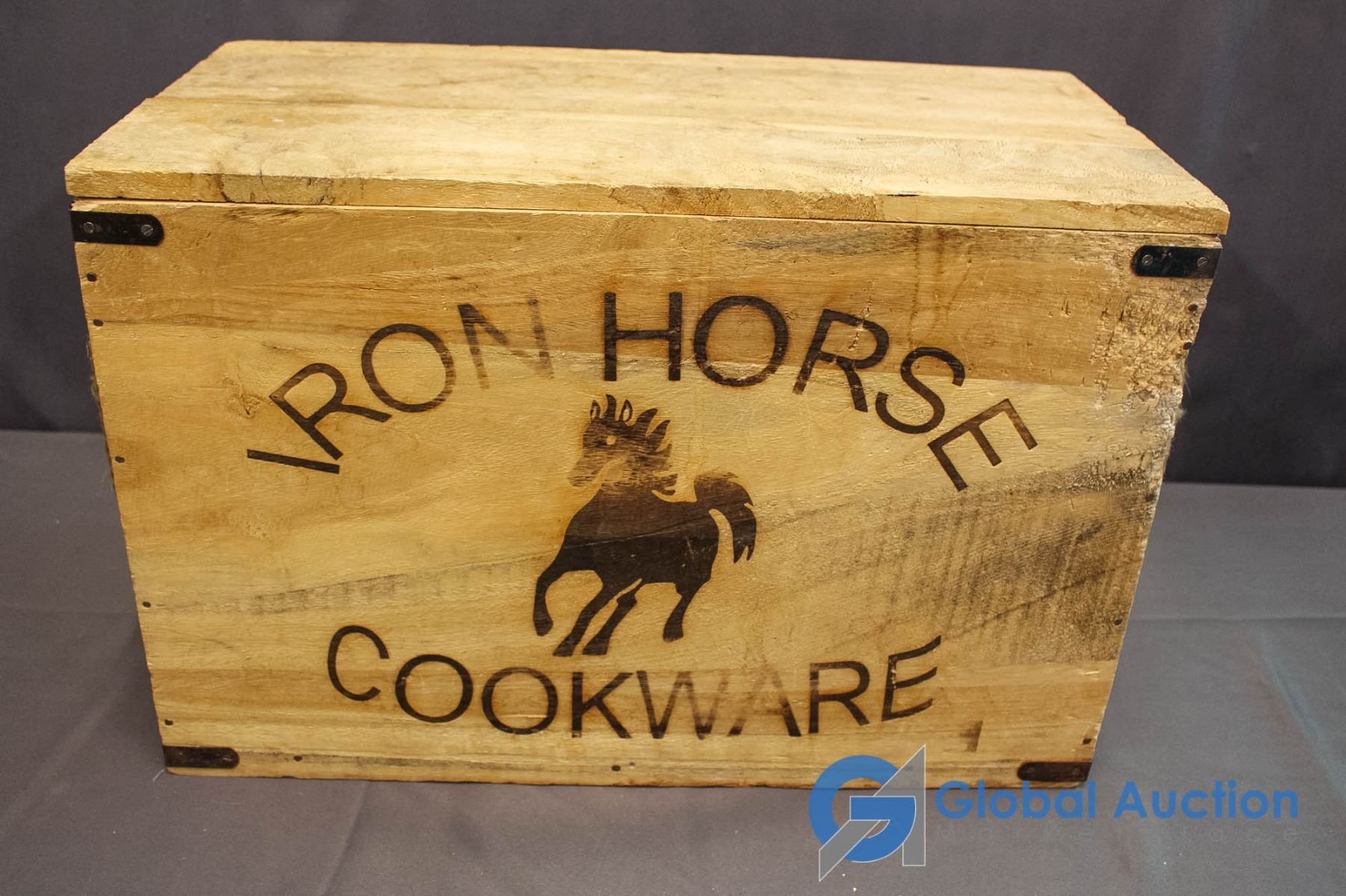 Wooden Iron Horse Cookware Crate 22"x15"x11"