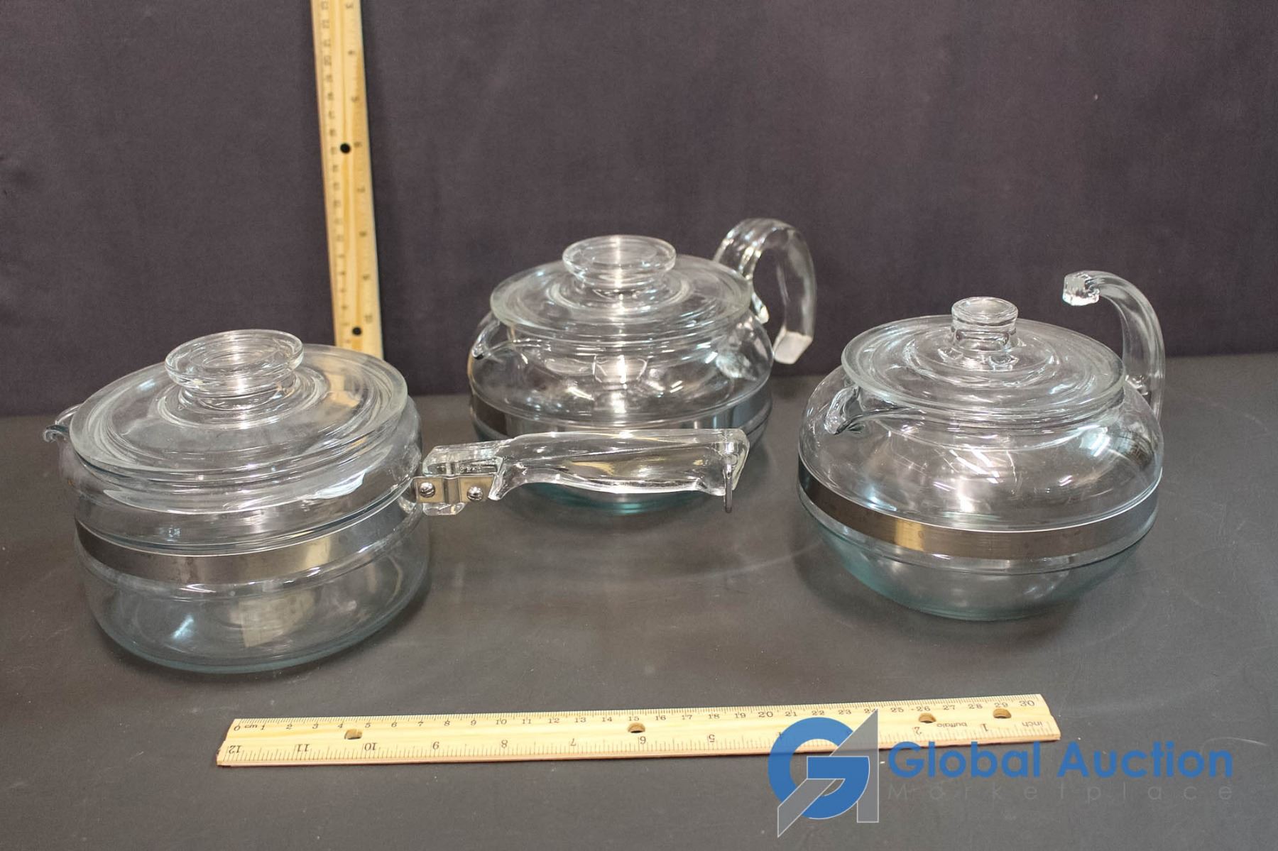 Lot of Pyrex Pots and Kettles w/ Lids