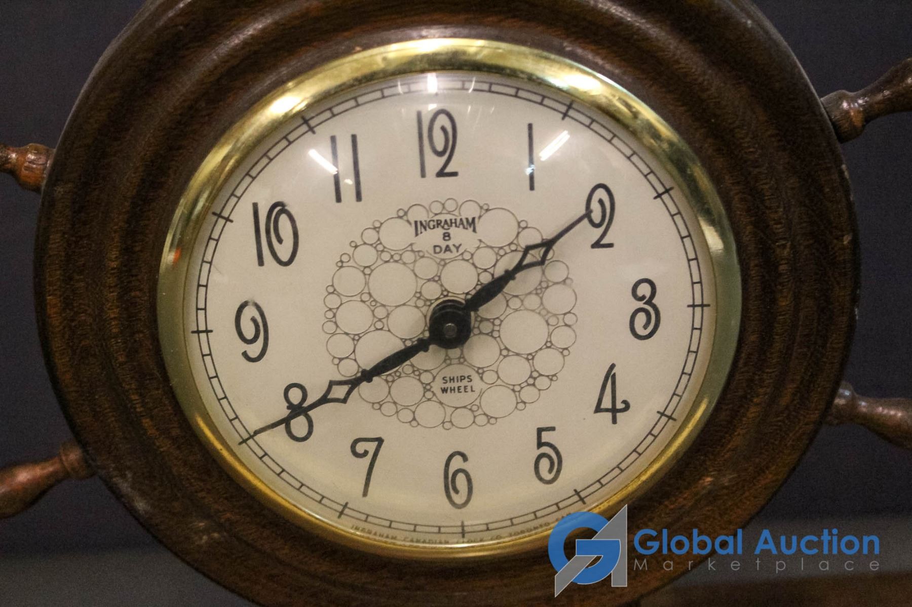 Antique Ingram 8 Day Ships-wheel Clock