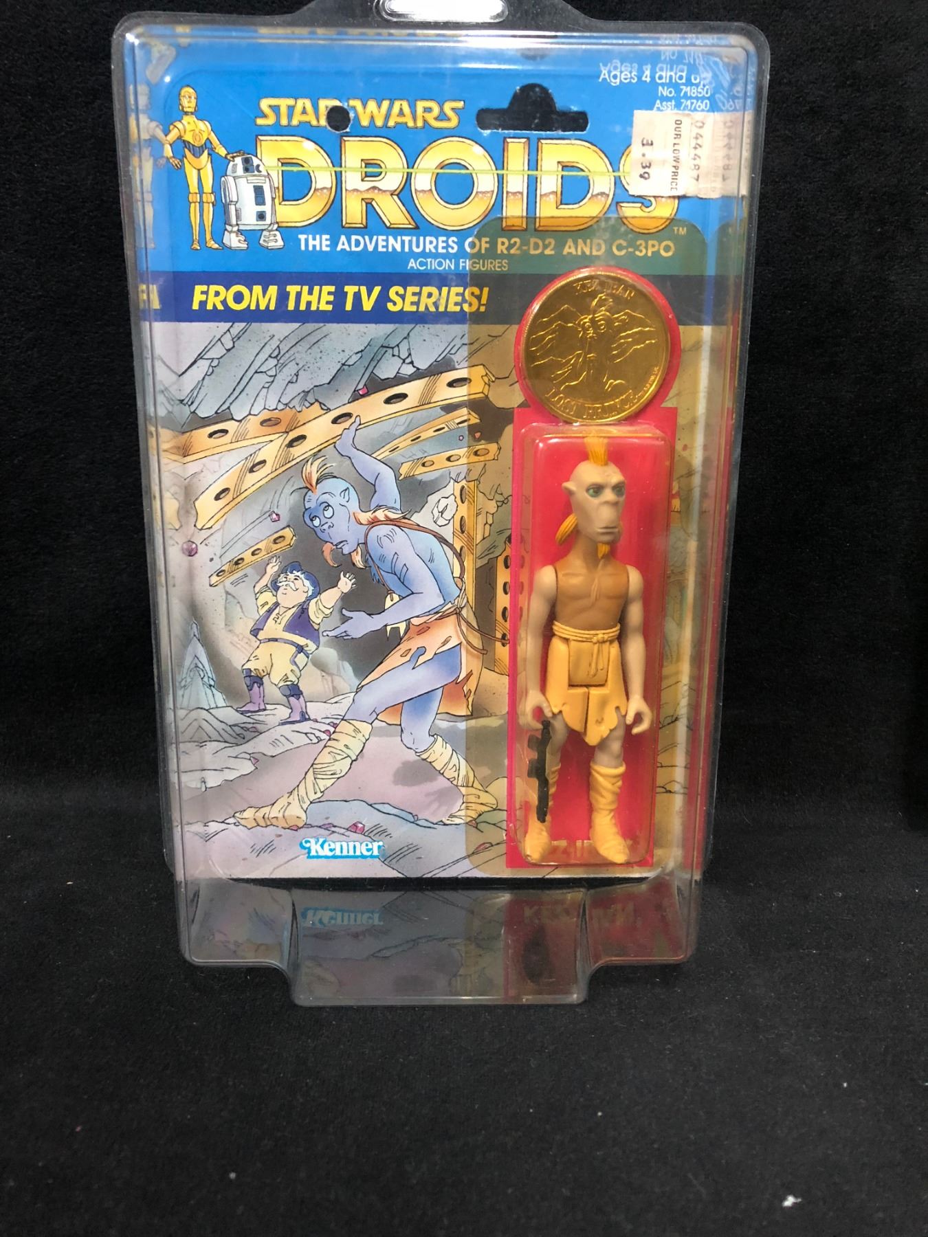 VINTAGE STAR WARS DROIDS THE ADVENTURES OF R2-D2 AND C-3PO ACTION FIGURE "KEZ-IBAN" (KENNER)