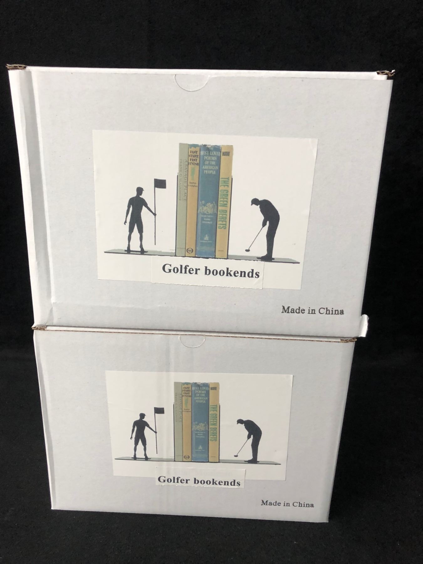 GOLFER BOOKENDS LOT (METAL BOOKENDS)
