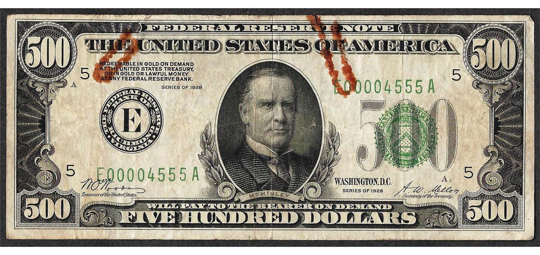 1928 $500 Federal Reserve Note