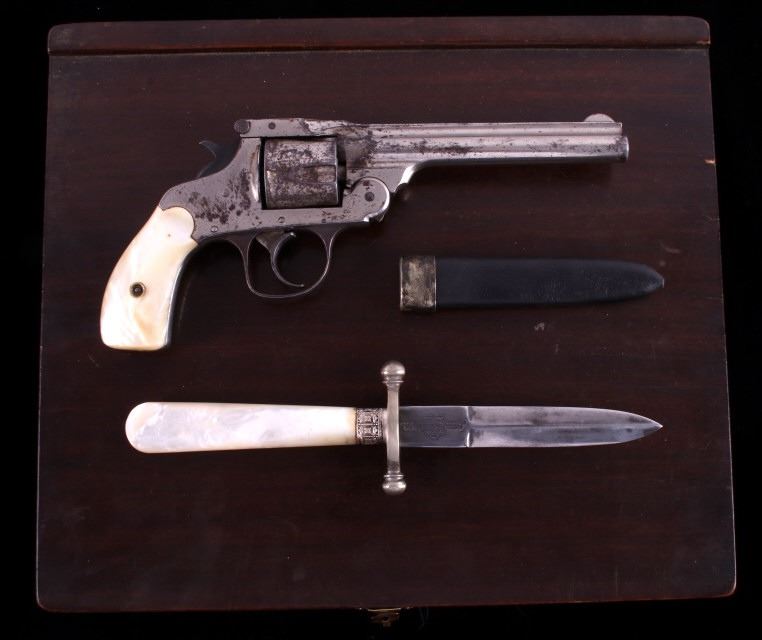 Traveling-Desk Cased Forehand Co Revolver & Dagger