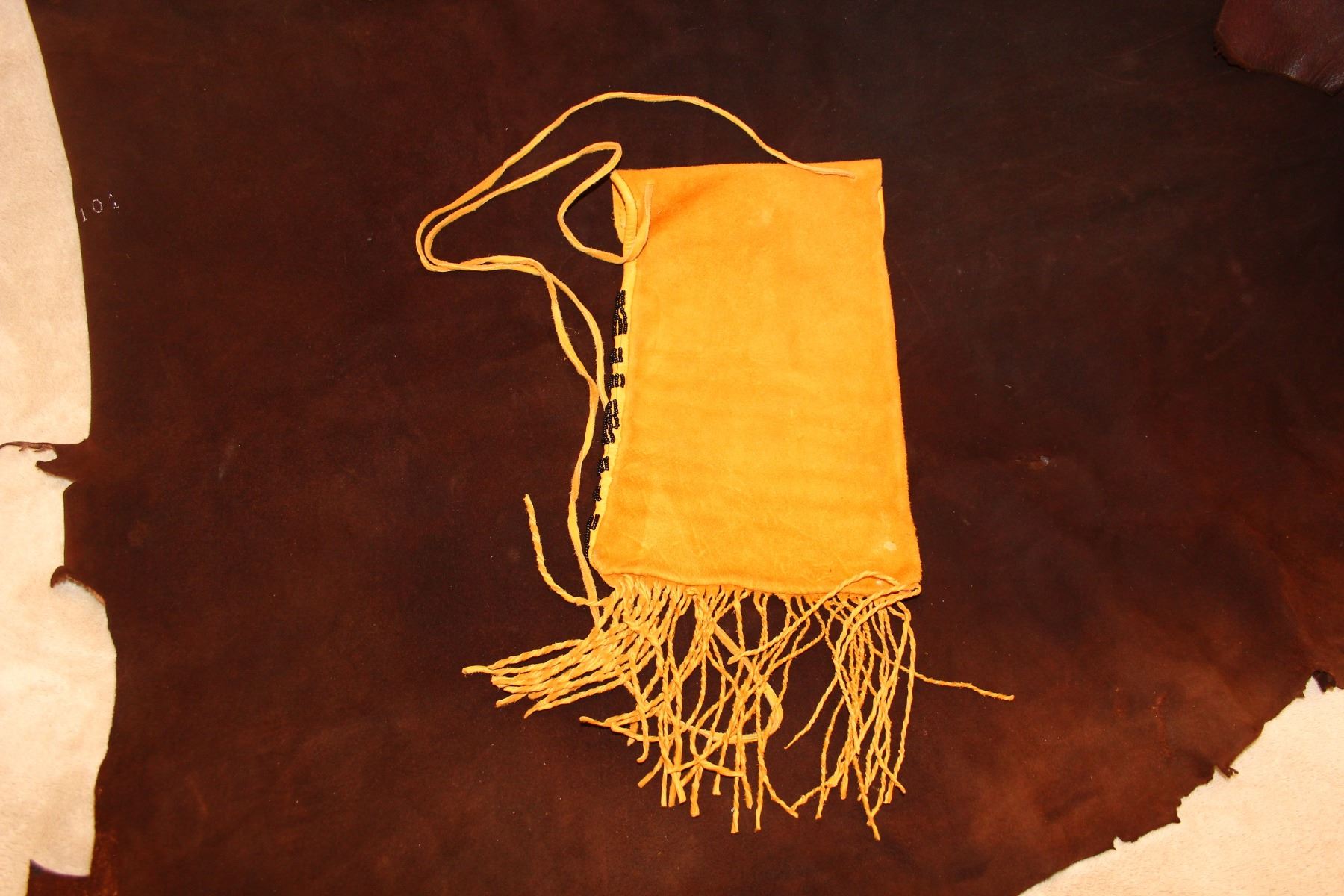 Beaded Sioux Pattern Fringed Possibles Bag- Made By Montana Artist Jim ...