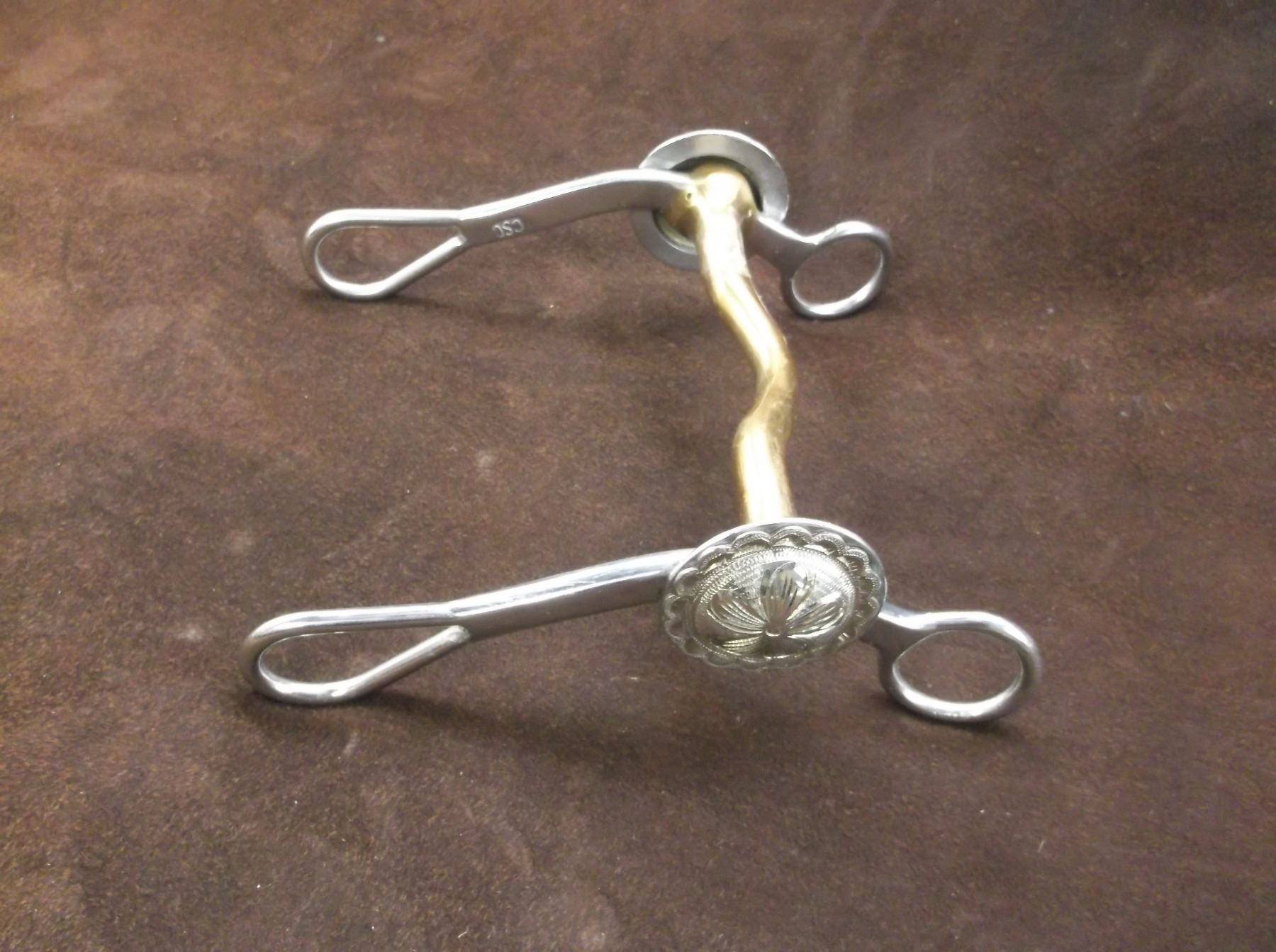 Marked CSC Bit- Silver Conchos- Short Shank With Oval Rein Ring- Copper ...
