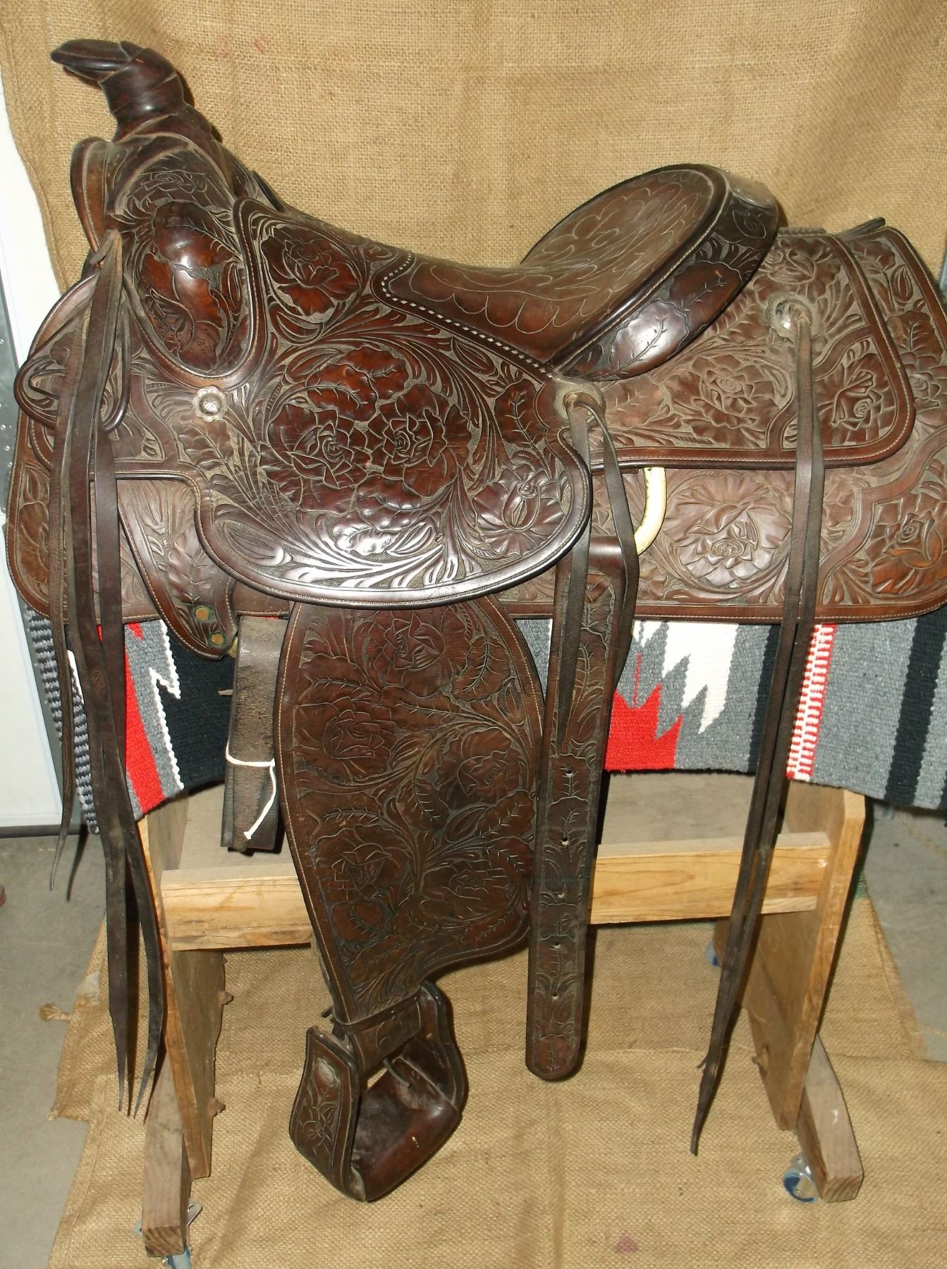 Marked Walt Goldsmith San Francisco Cal. Full Flower Carved Saddle ...