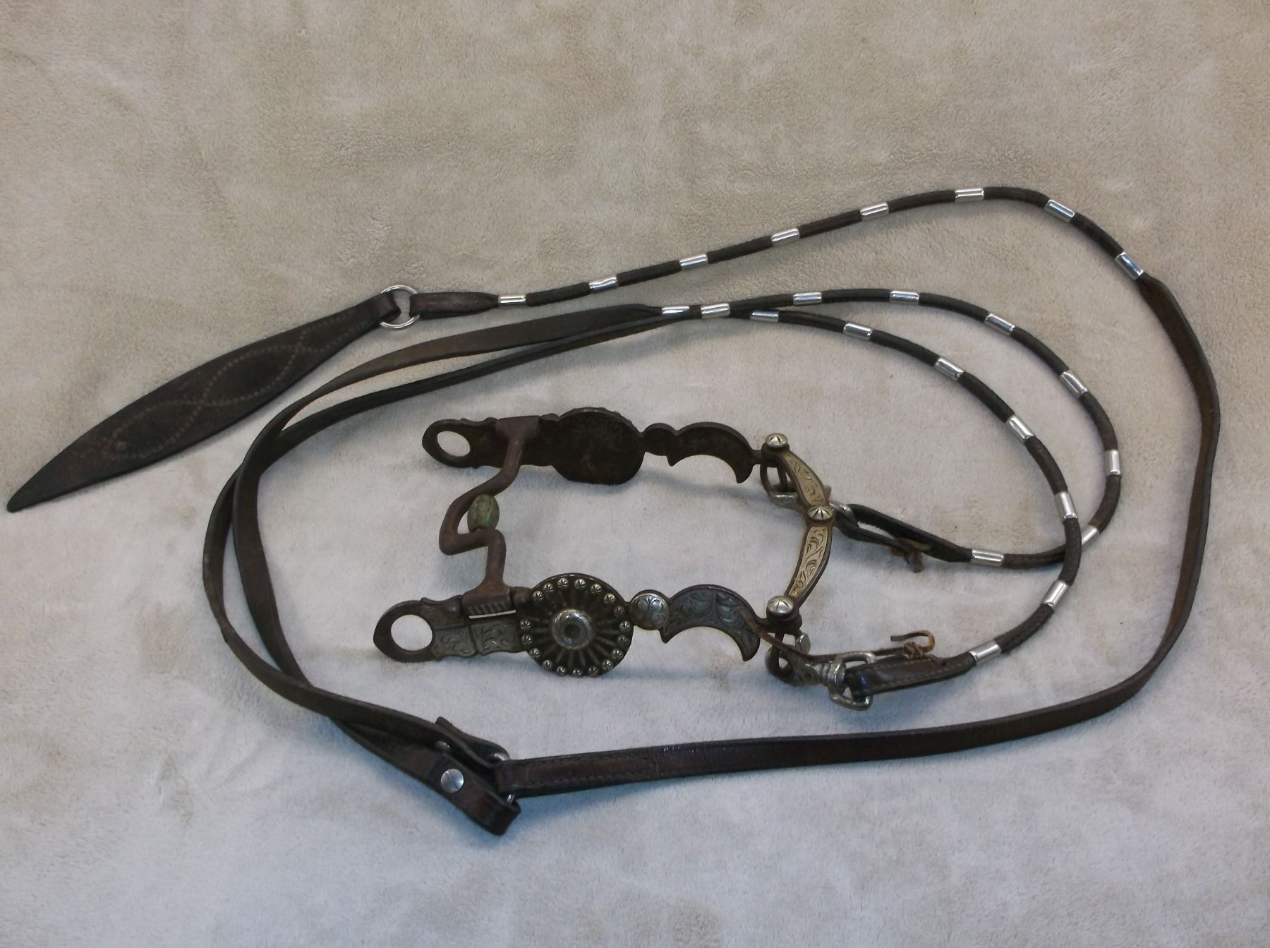 Marked Vogt Performax Silver Inlaid Bit- Carmel Cheek Wyoming Halfbreed ...