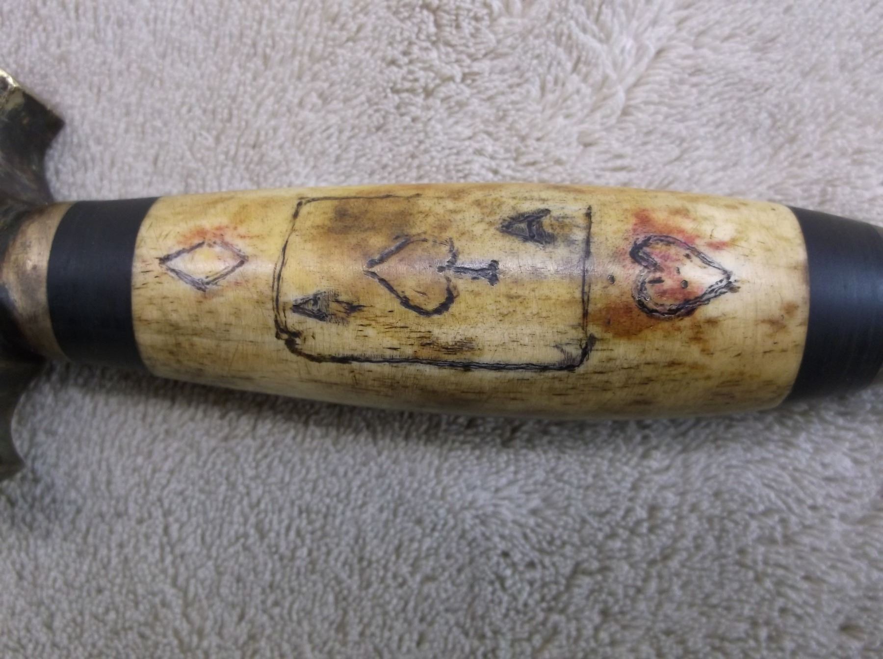 Gamblers Ace of Spades Dagger- 7.75" Blade- 5" Wood Handle