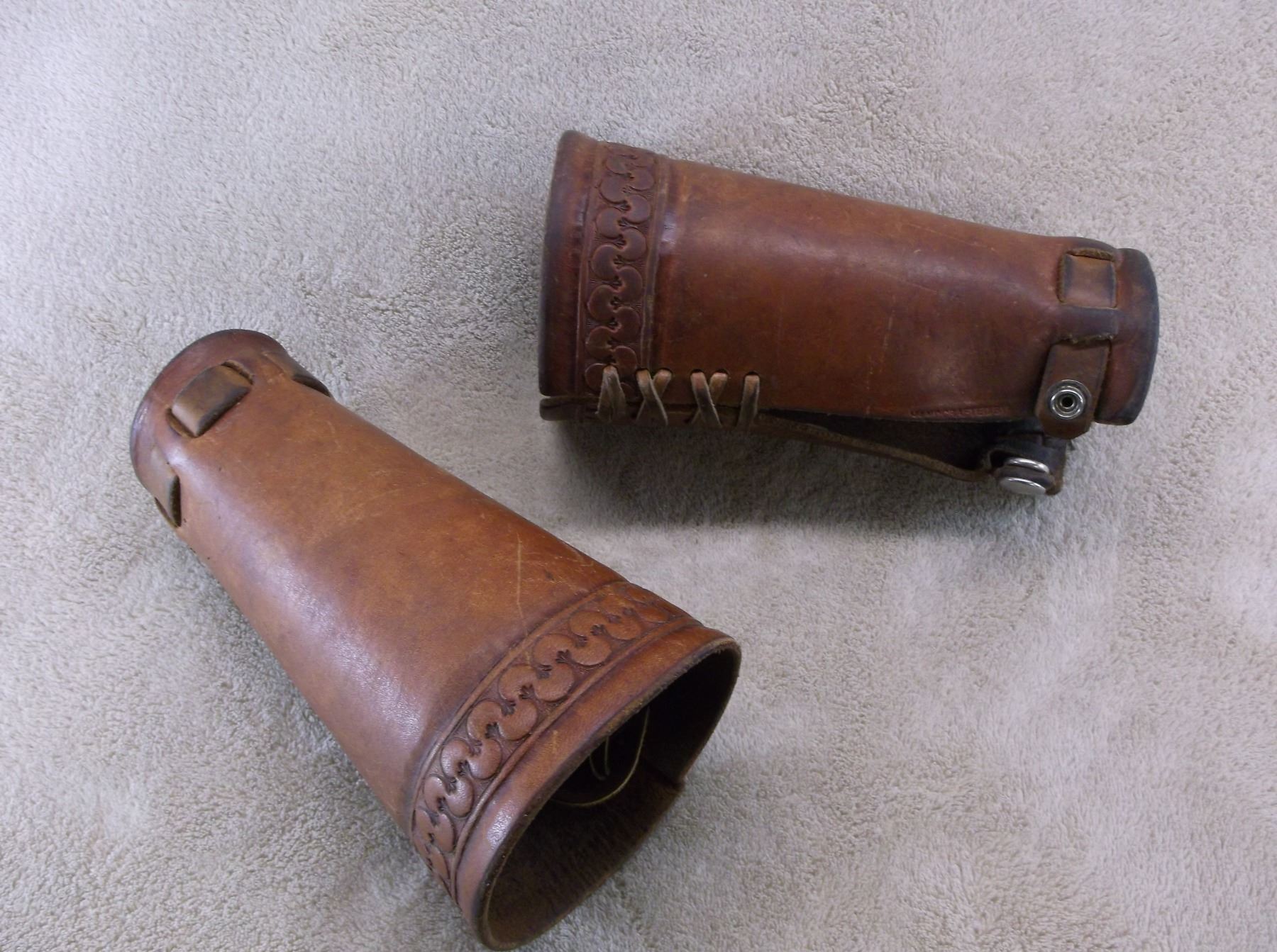 Stamped Cowboy Cuffs- Snaps- Marked Handcrafted- 7.5"