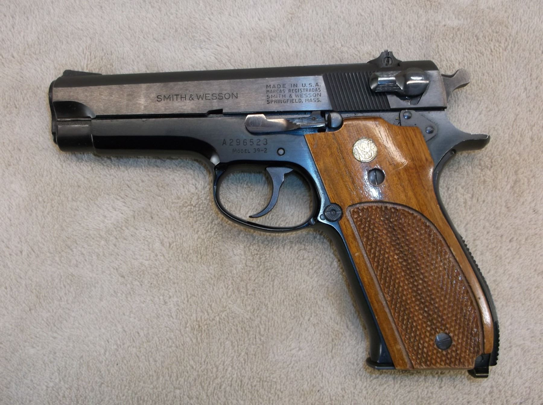 Smith and Wesson Model 39-2 Automatic Pistol- 9MM- 3" Barrel- #A296523 ...