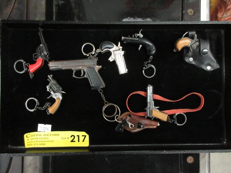 8 Vintage Keychain Cap Guns