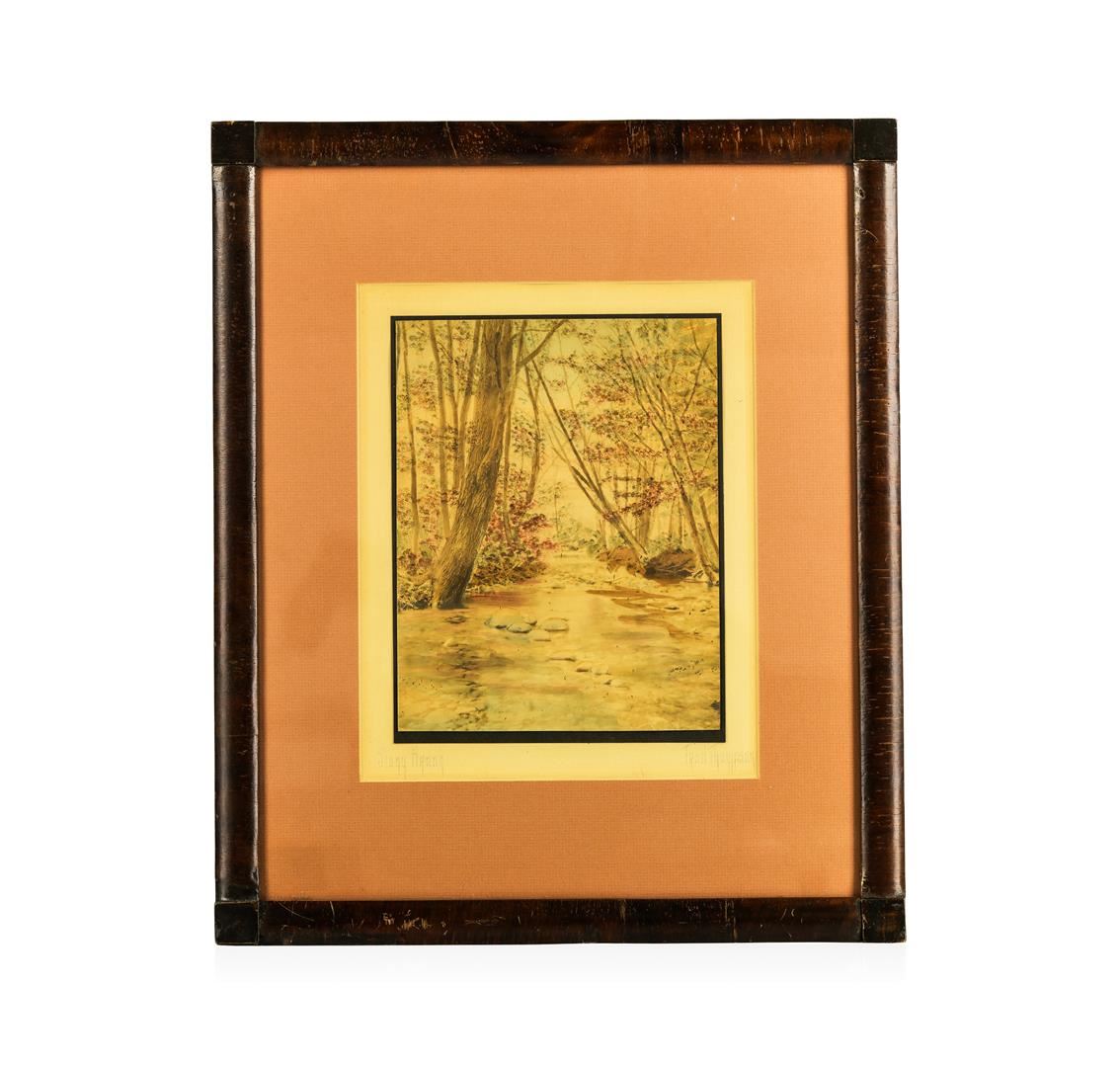 Vintage Signed Fred Thompson Hand Tinted Photograph Stony Brook Stream ...