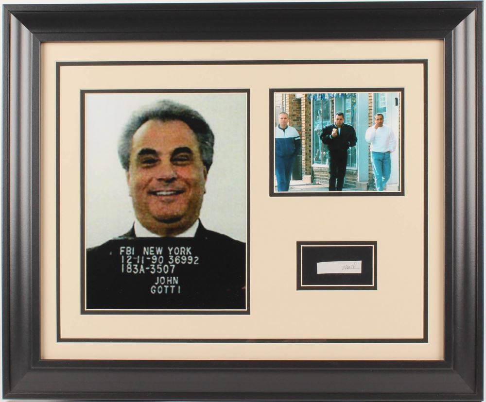 John Gotti Custom Framed 19.5x23.25 Display with (1) Hand-Written Word ...