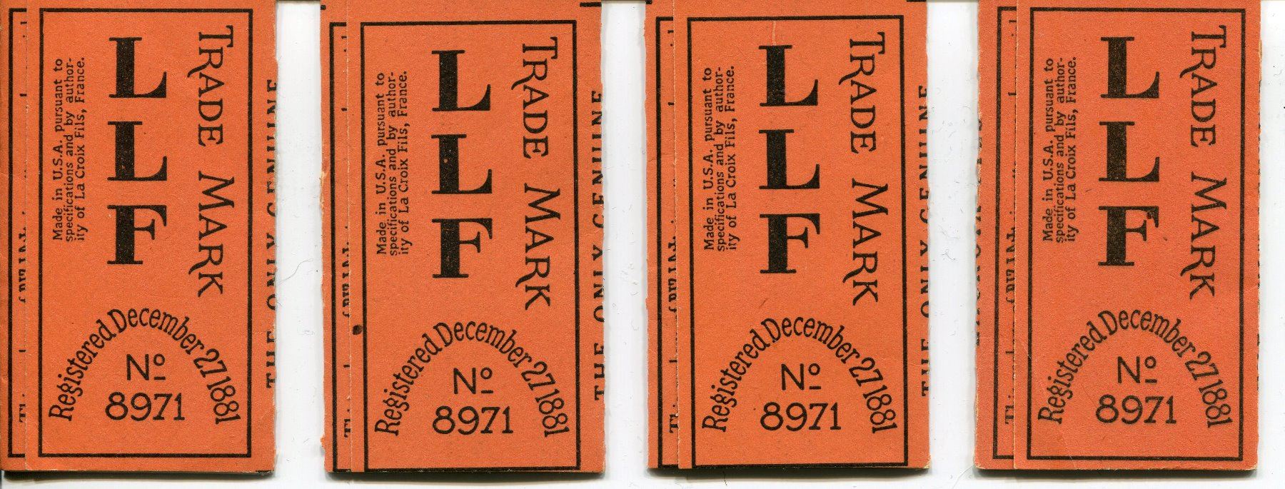 TOBACCO/CIGARETTE ROLLING PAPERS (RIZLA LLF, RARE), *1890 TO 1910 ...
