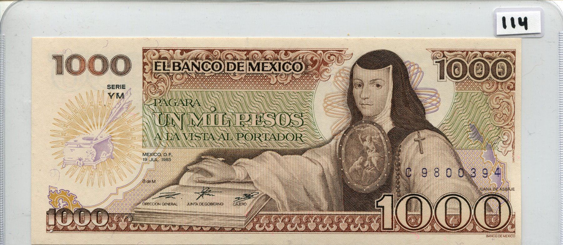 1982 ONE THOUSAND PESOS NOTE BANK OF MEXICO UNC Schmalz Auctions 1982-one-thousand-pesos-note-bank-of-mexico-unc-schmalz-auctions