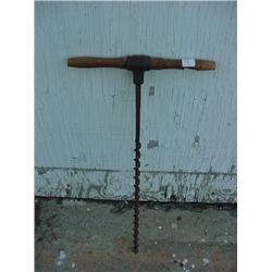 Hand Auger - Old Antique - 21" long - late 1800's