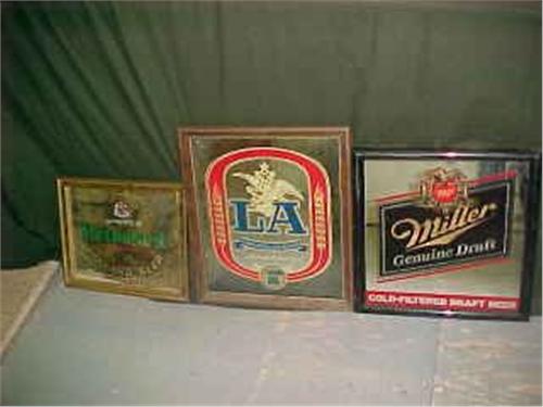 Three Mirrored Bar Signs