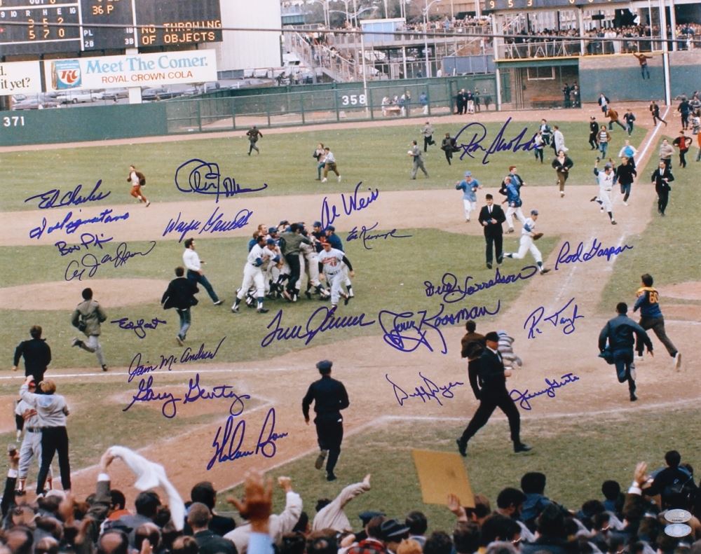 1969 Mets Team-Signed 16x20 Photo with (20) Signatures Including Nolan ...