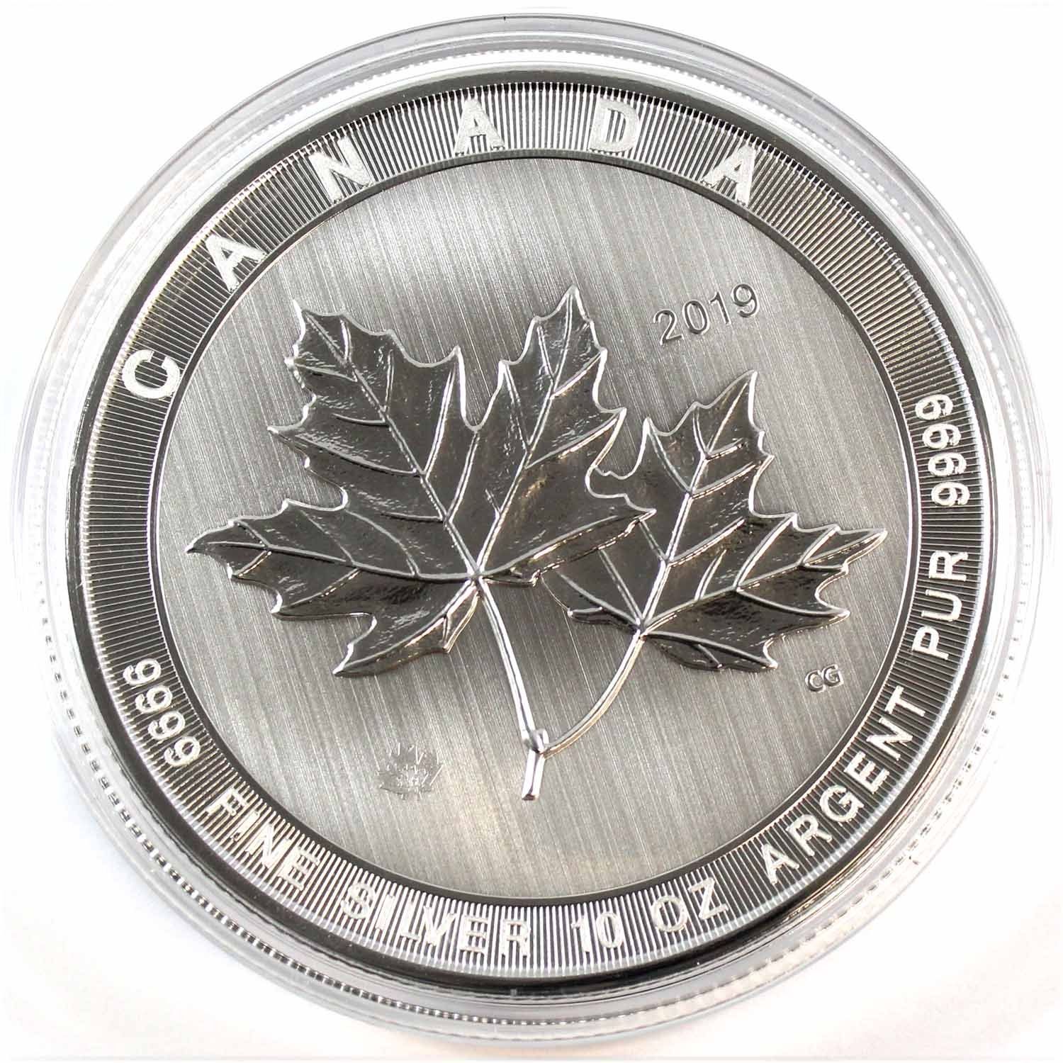 2019 Canada $50 Magnificent Maple Leaves 10oz .999 Fine Silver Coin in ...