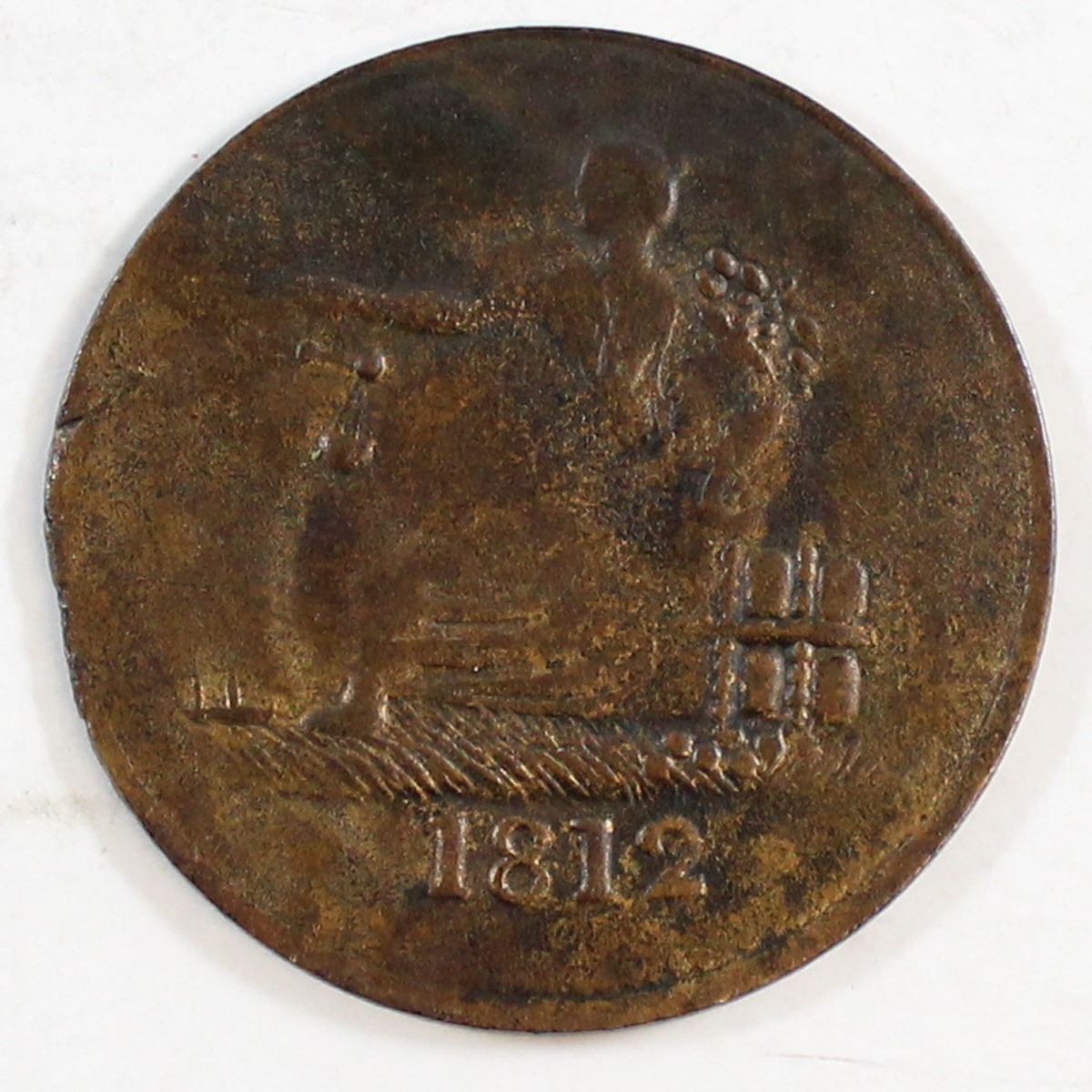 1812 Lower Canada" Tiffin" Brass Token Circa 1830-1835 with ...