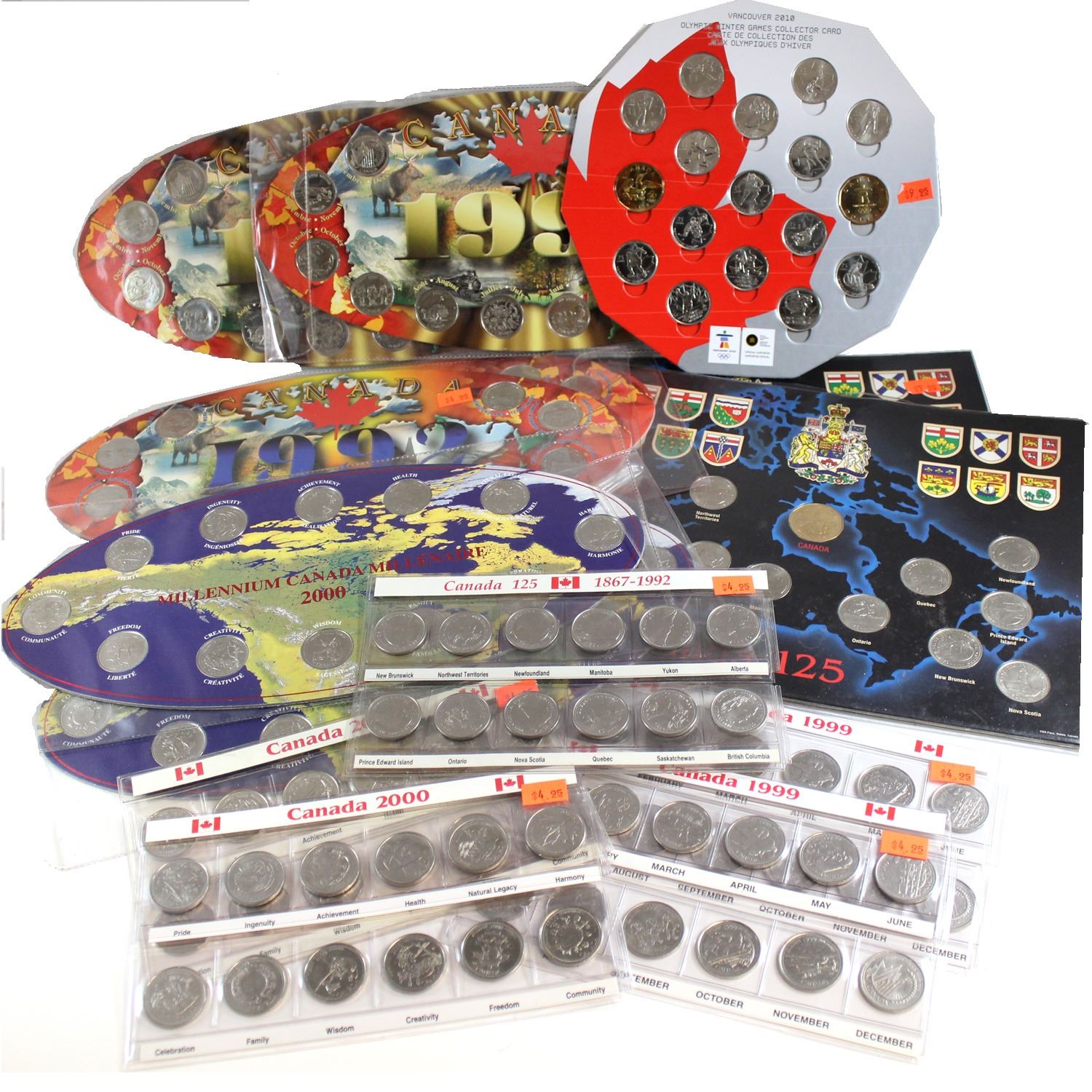 1992-2010 Canada Commemorative Coin set Collection. You will receive 5x ...