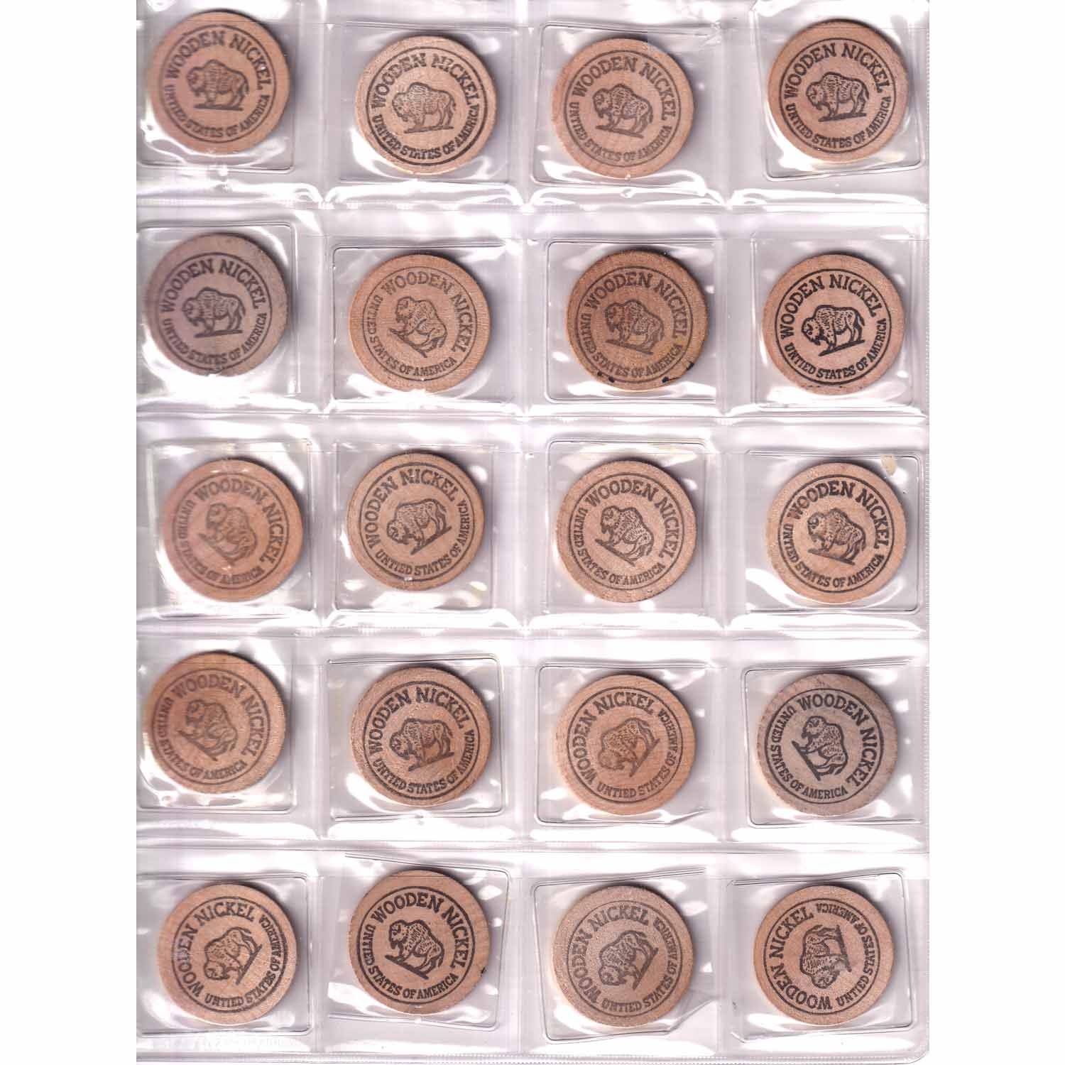 Estate Lot of Wooden Miscellaneous Wooden Nickel & Pog memorabilia with ...