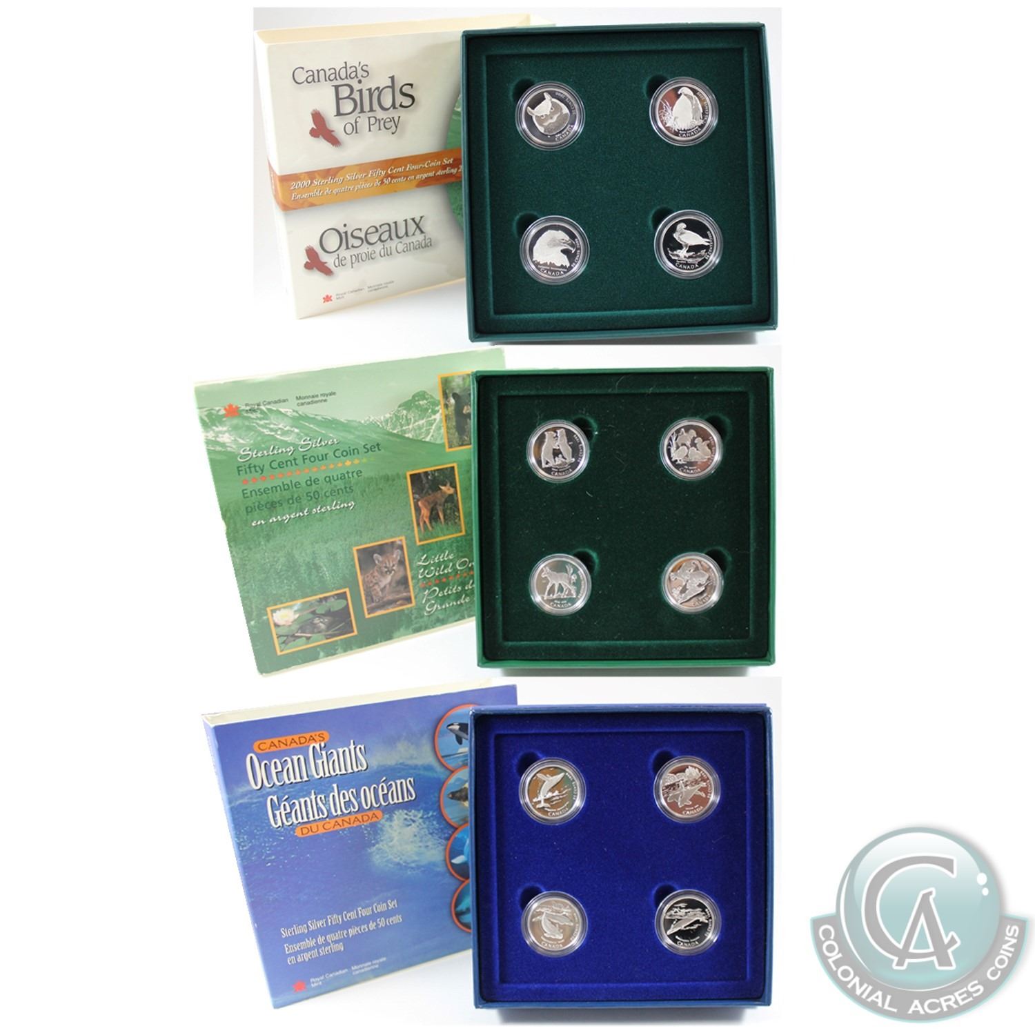 Lot of 3x Canada 4-coin Sterling Silver Sets. You will receive 1996 ...
