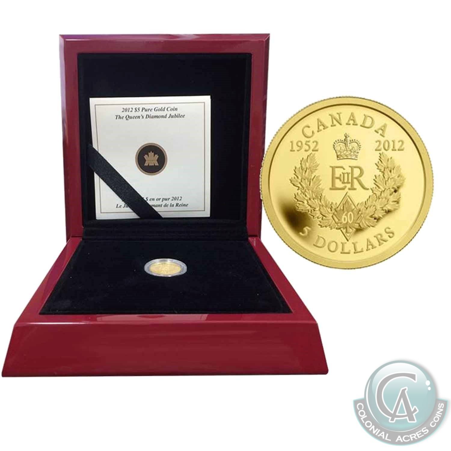 2012 Canada $5 The Queen's Diamond Jubilee Royal Cypher 1/10oz Pure ...