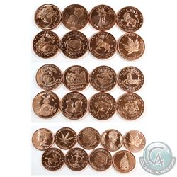 Lot of 1oz .999 Fine Copper Rounds All with Different Designs. 25pcs ...
