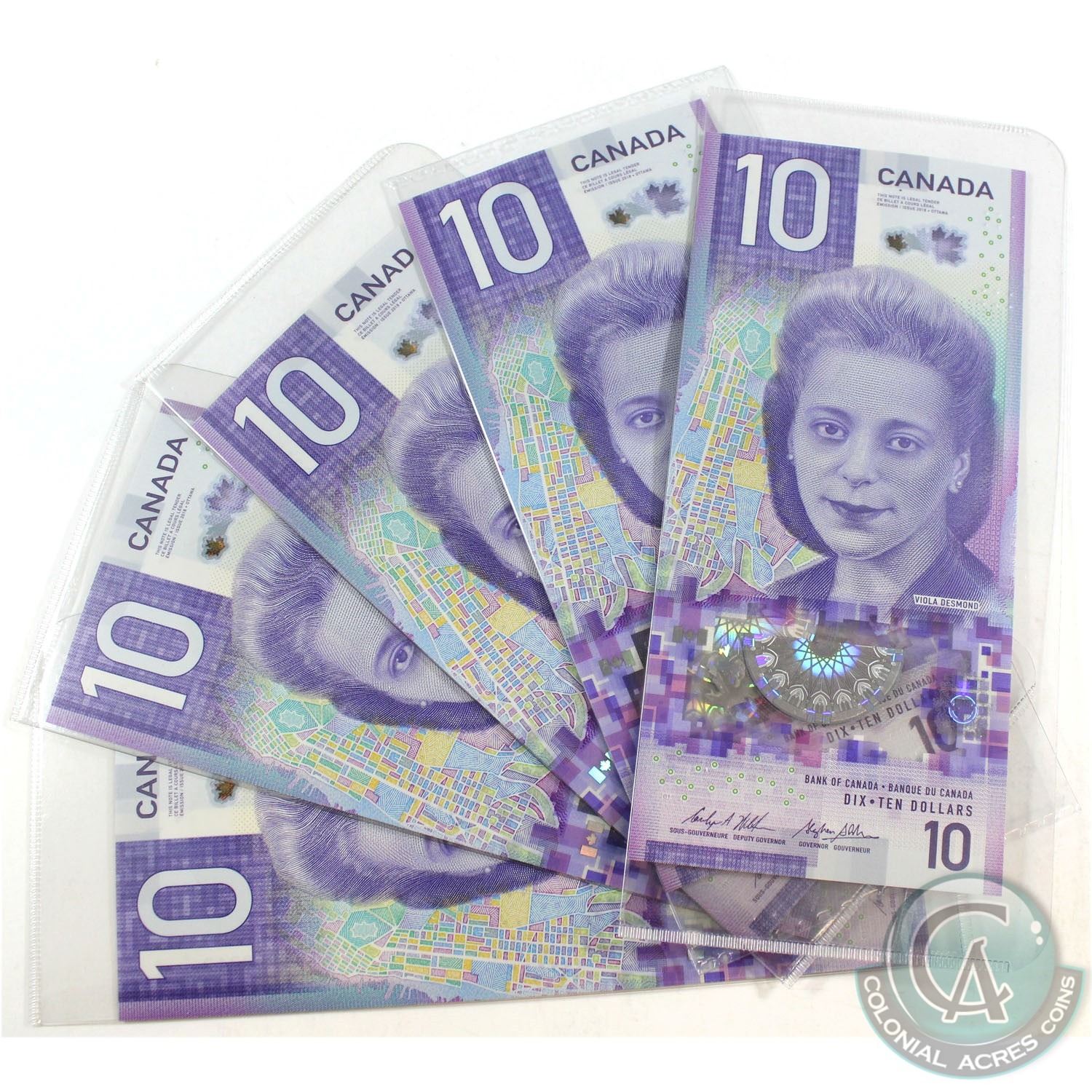 Estate Lot of 5x 2018 Bank of Canada Notes with Viola Desmond Portrait ...