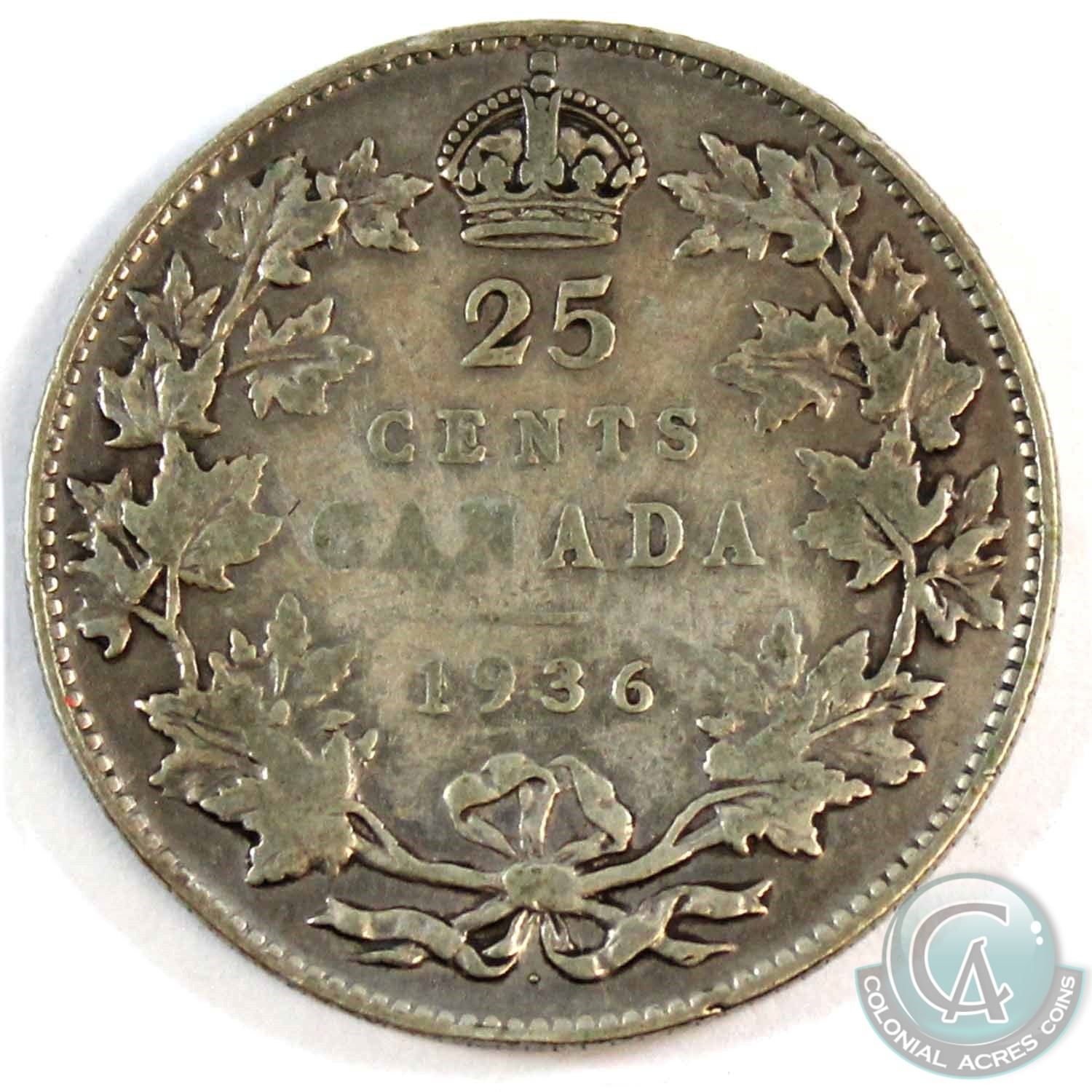 1936 Canada DOT 25 cent 1936 Canada DOT 25 cent