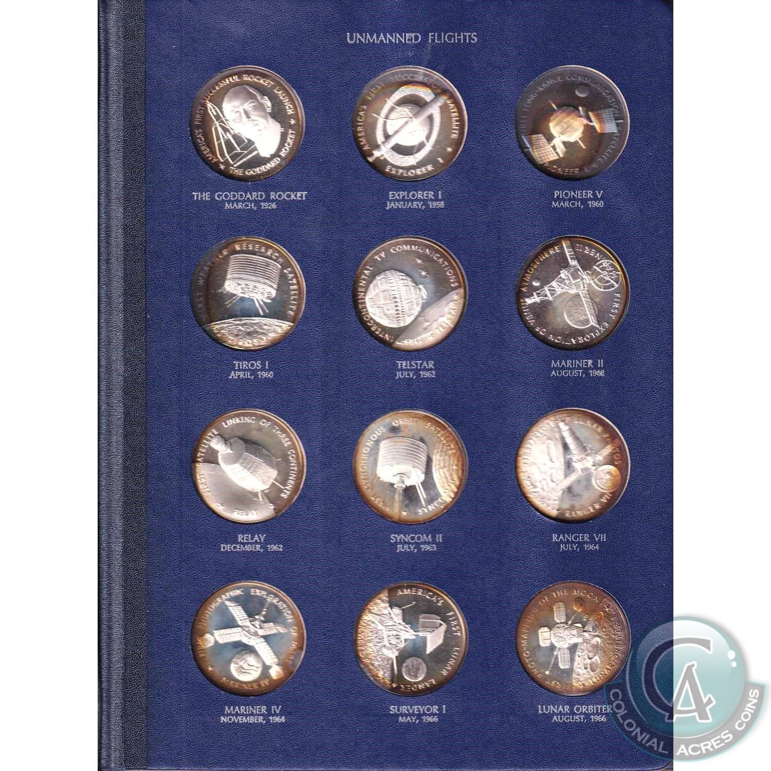 1970 The Franklin Mint 'America in Space' 24-coin First Edition ...