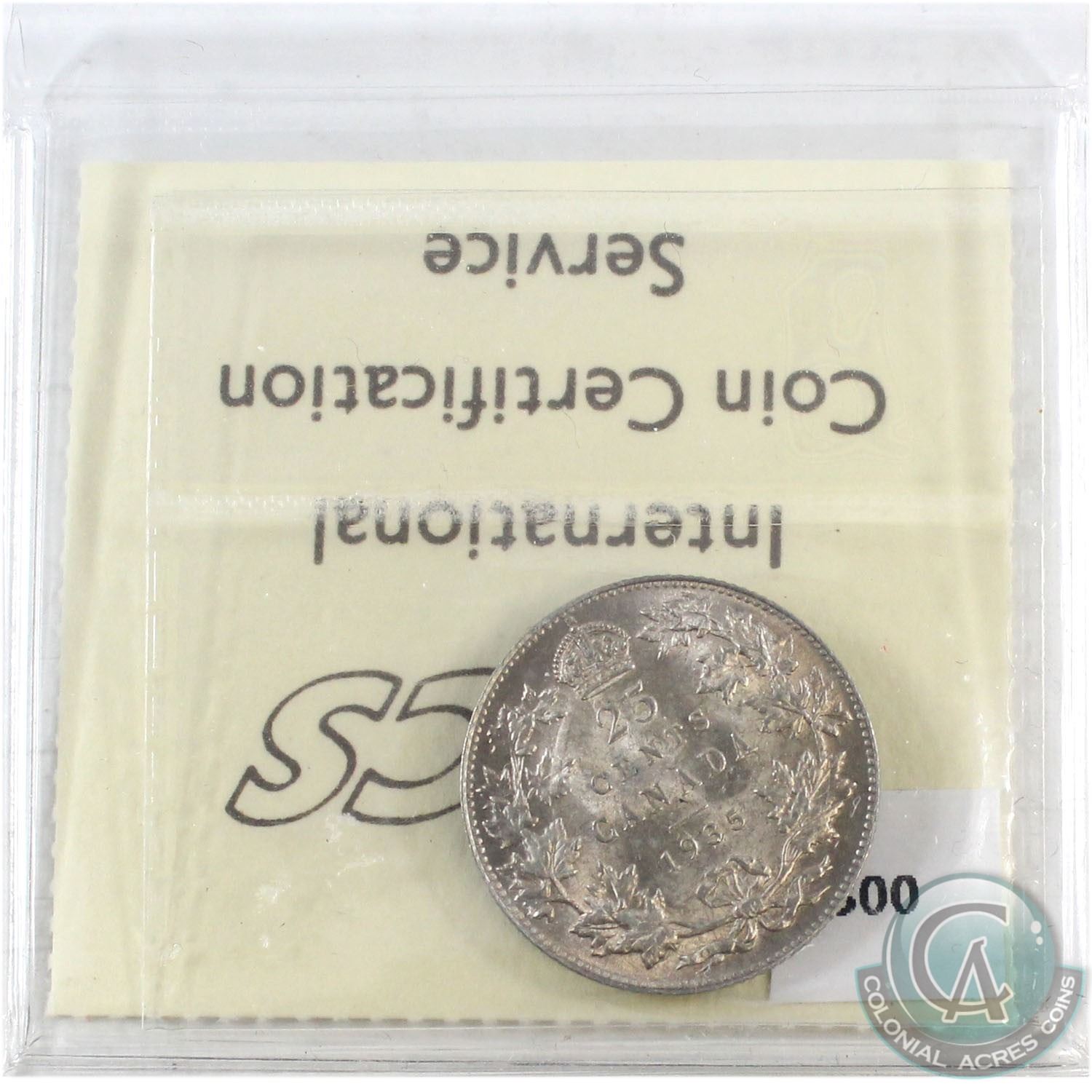 1935 Canada 25-cent ICCS Certified MS-62