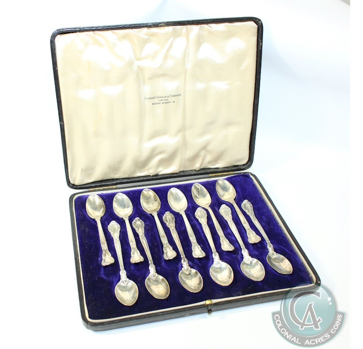 Antique Birks 'Chantilly' Sterling Silver Demitasse Spoon Set in Velvet ...