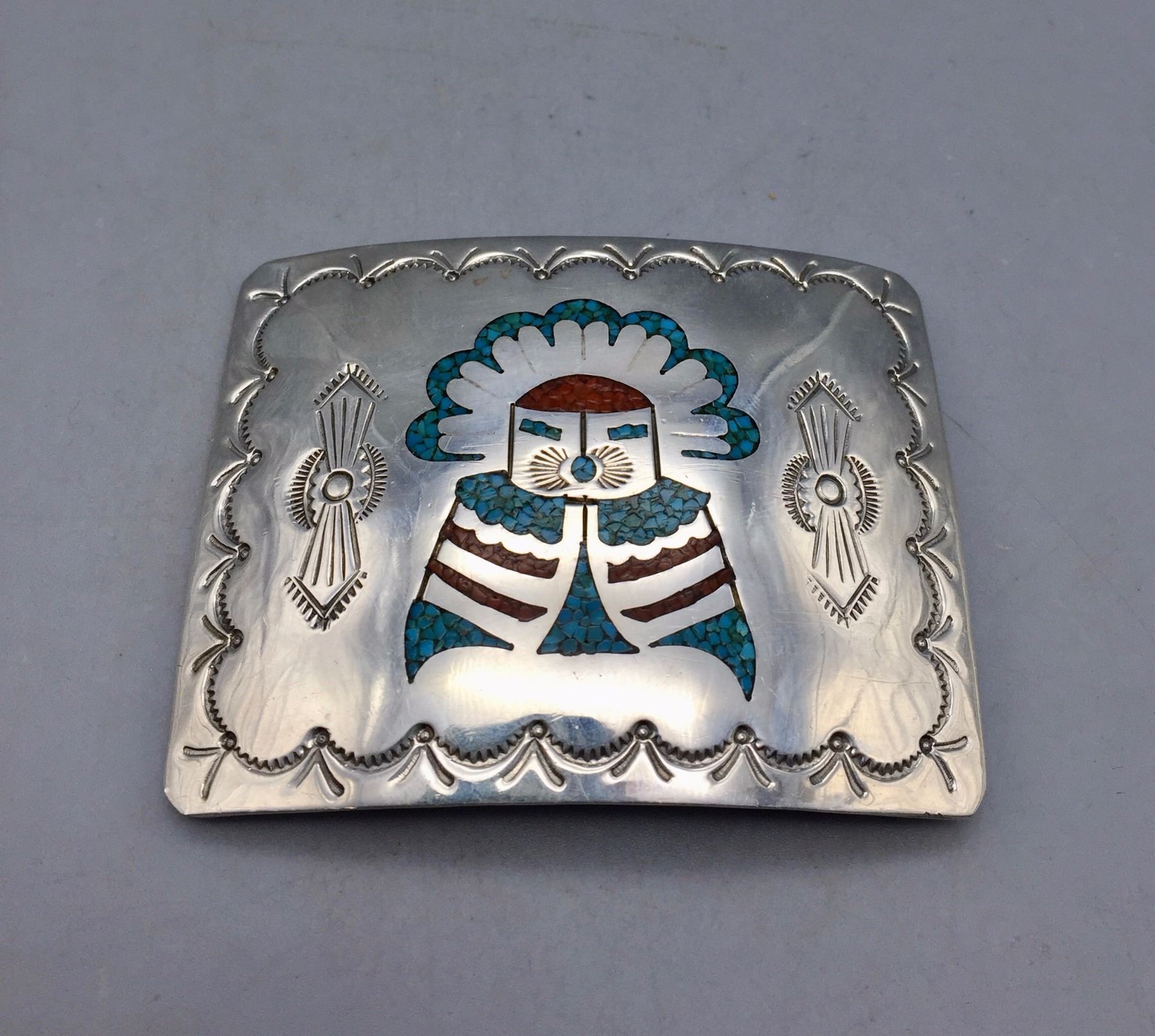 1970s Chip Inlay Belt Buckle