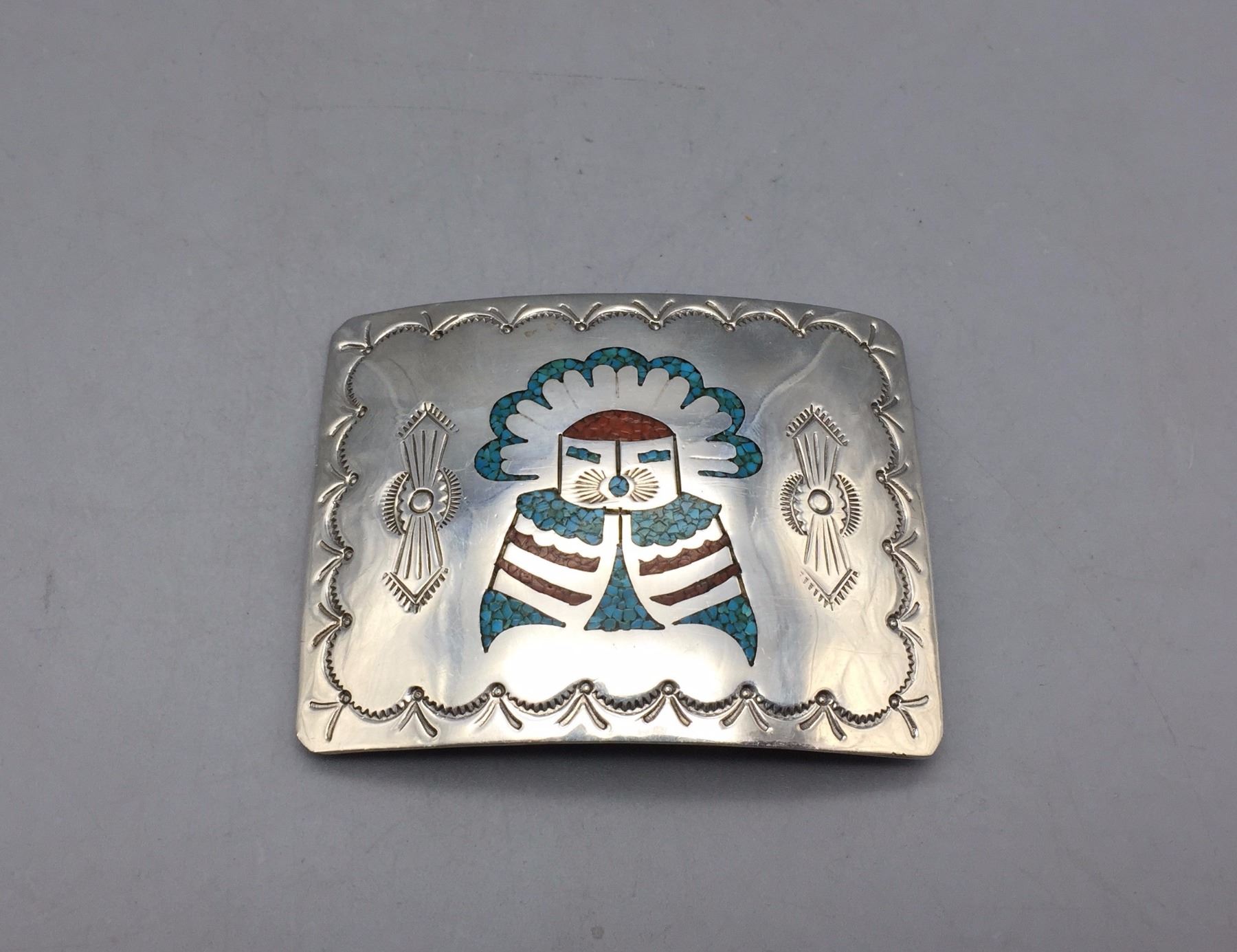 1970s Chip Inlay Belt Buckle