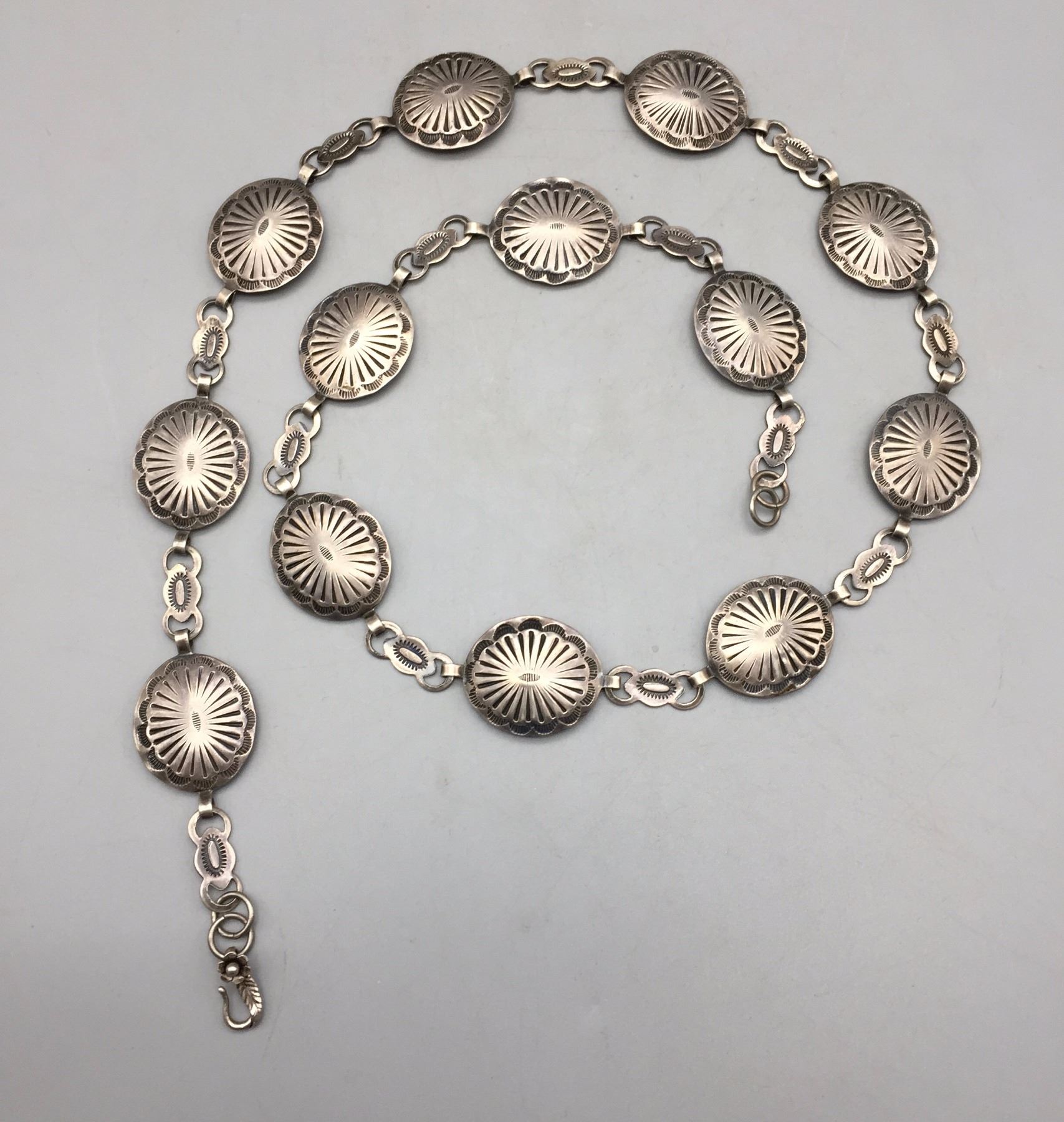 Vintage Sterling Silver Concho Belt