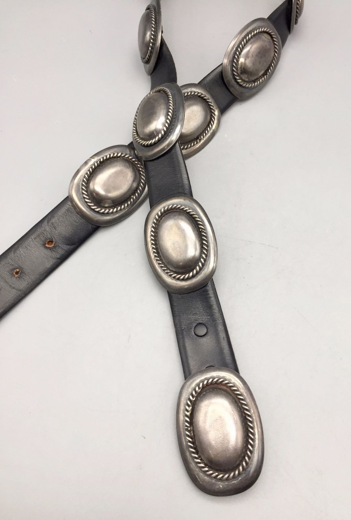 Vintage Sterling Silver Concho Belt