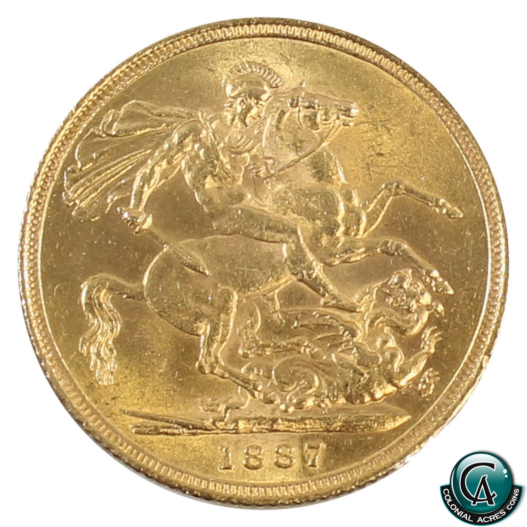 Great Britain 1887-S Gold Sovereign 'Sydney Mint' UNC