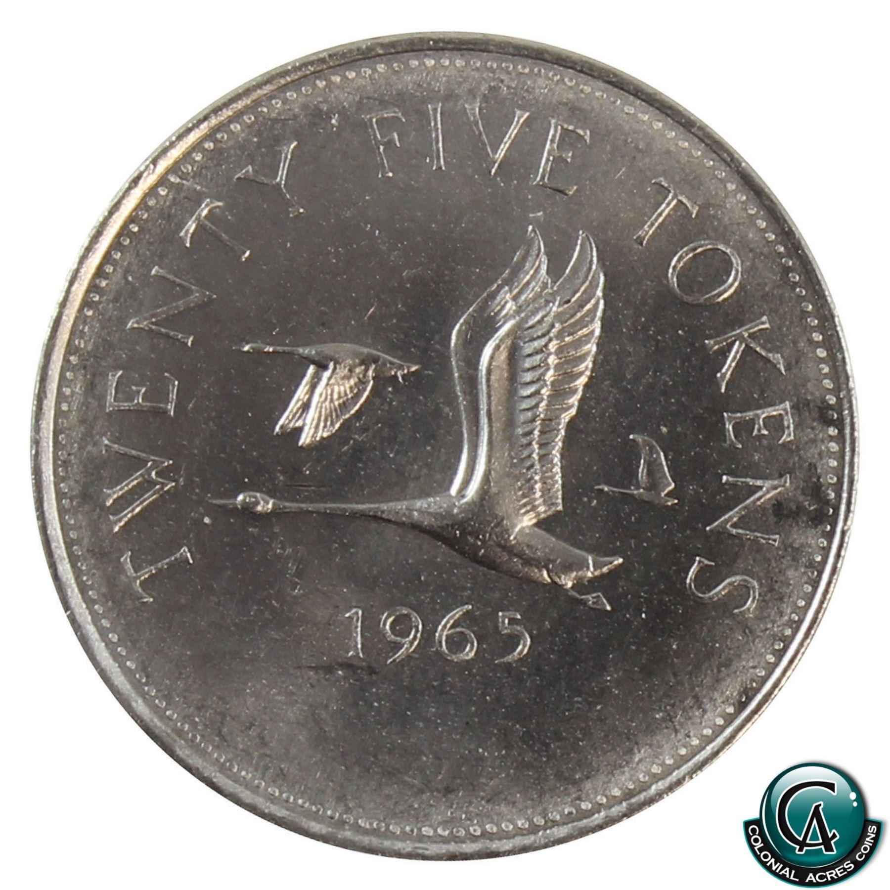 Test Token TT-25.6B, 25-cent 1965 ICCS Certified MS-64! A scarce token ...