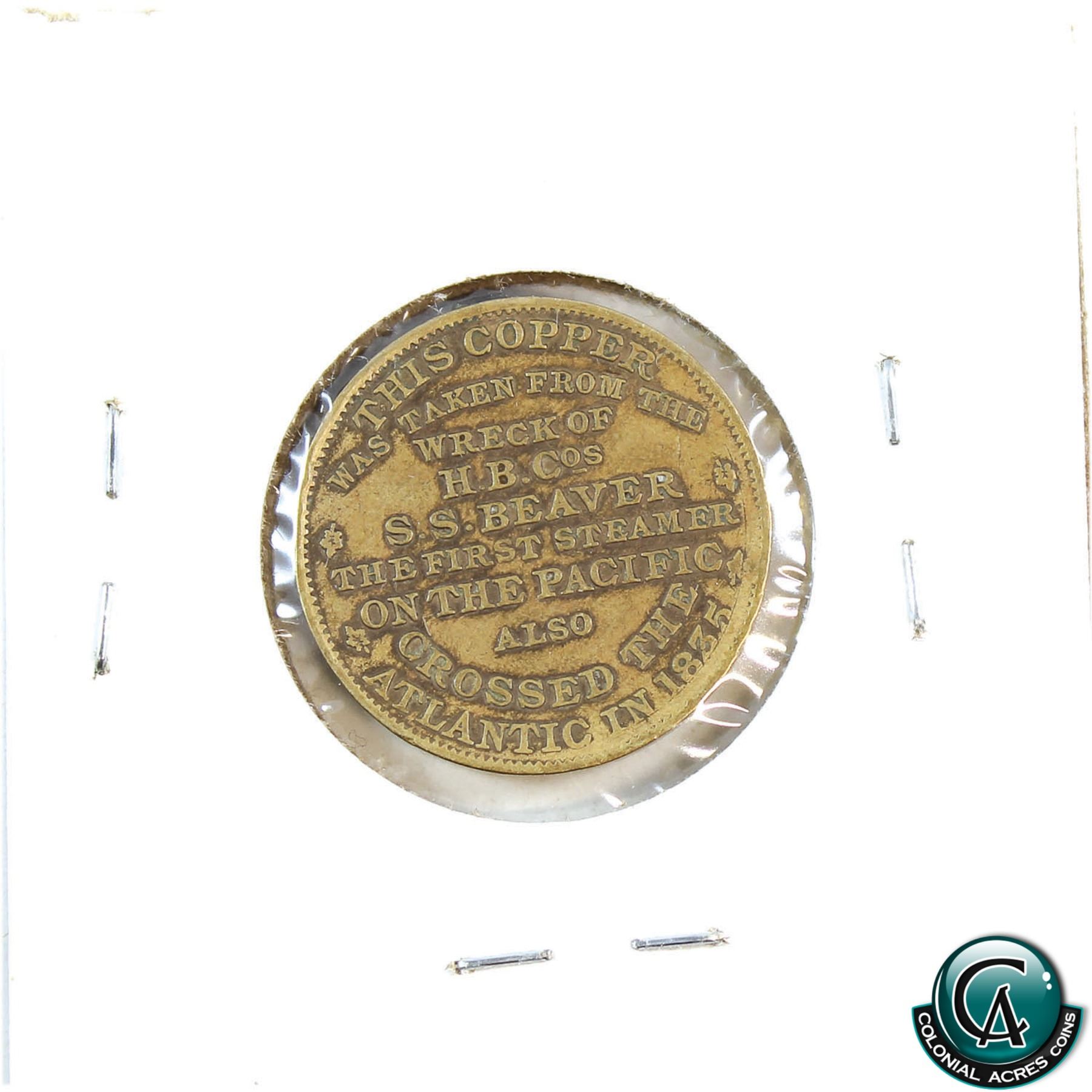 Token, 1892 Hudson Bay Company, Shipwreck commemorative of the SS ...