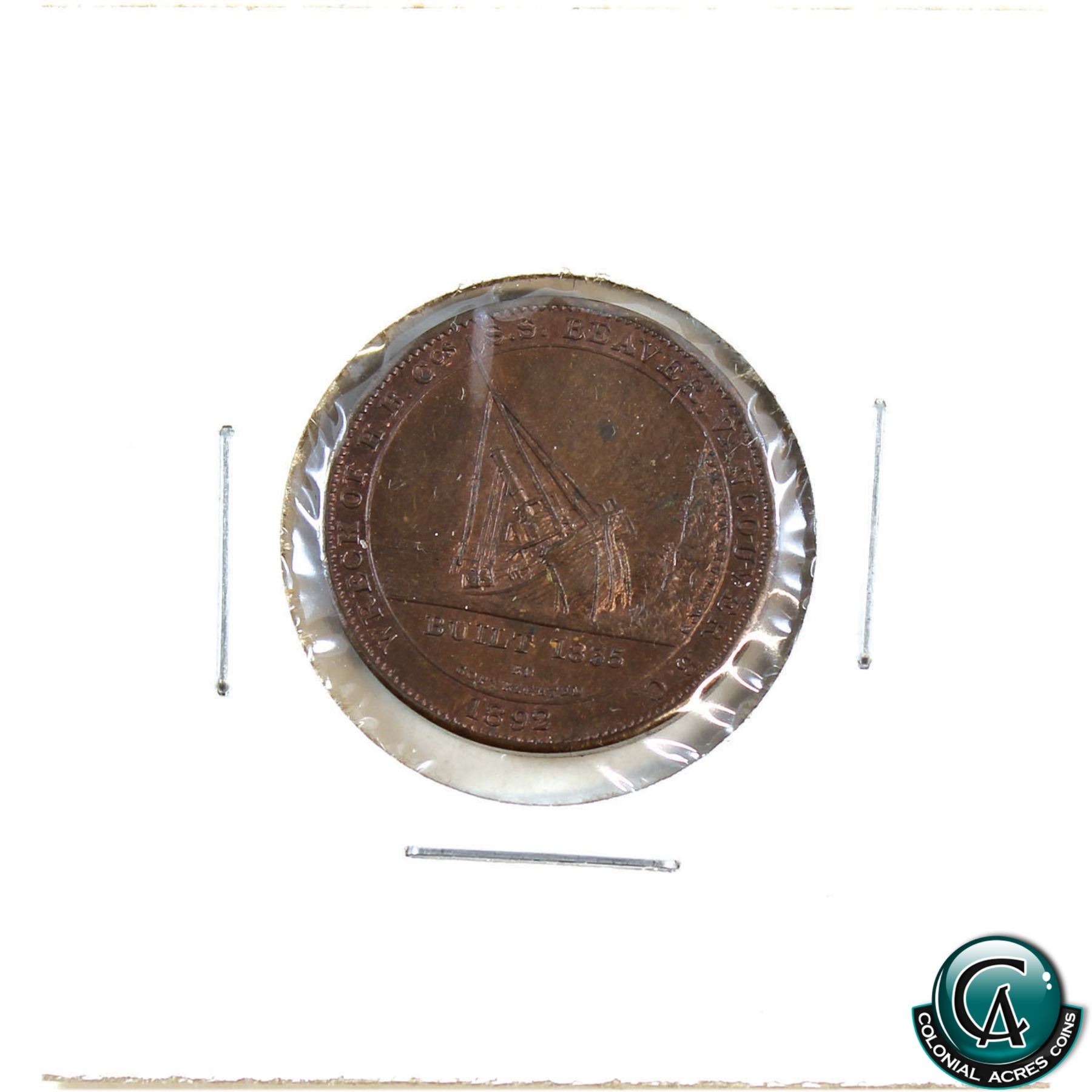 Token, 1892 Hudson Bay Company, Shipwreck commemorative of the SS ...