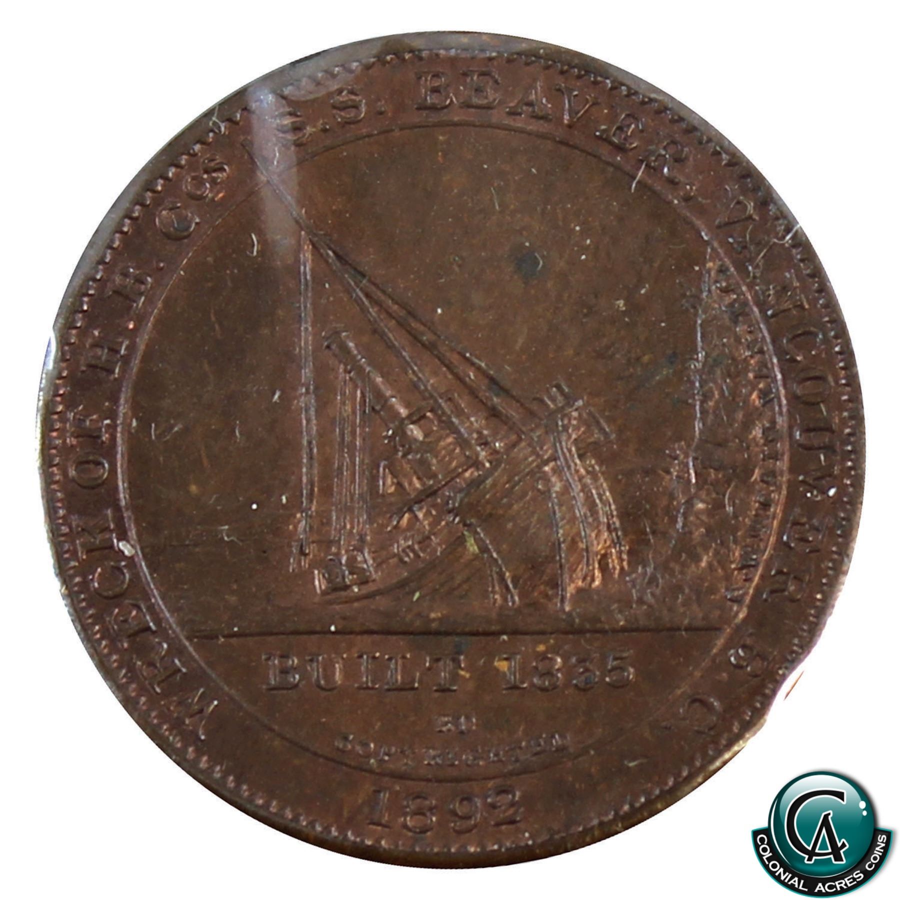 Token, 1892 Hudson Bay Company, Shipwreck commemorative of the SS ...