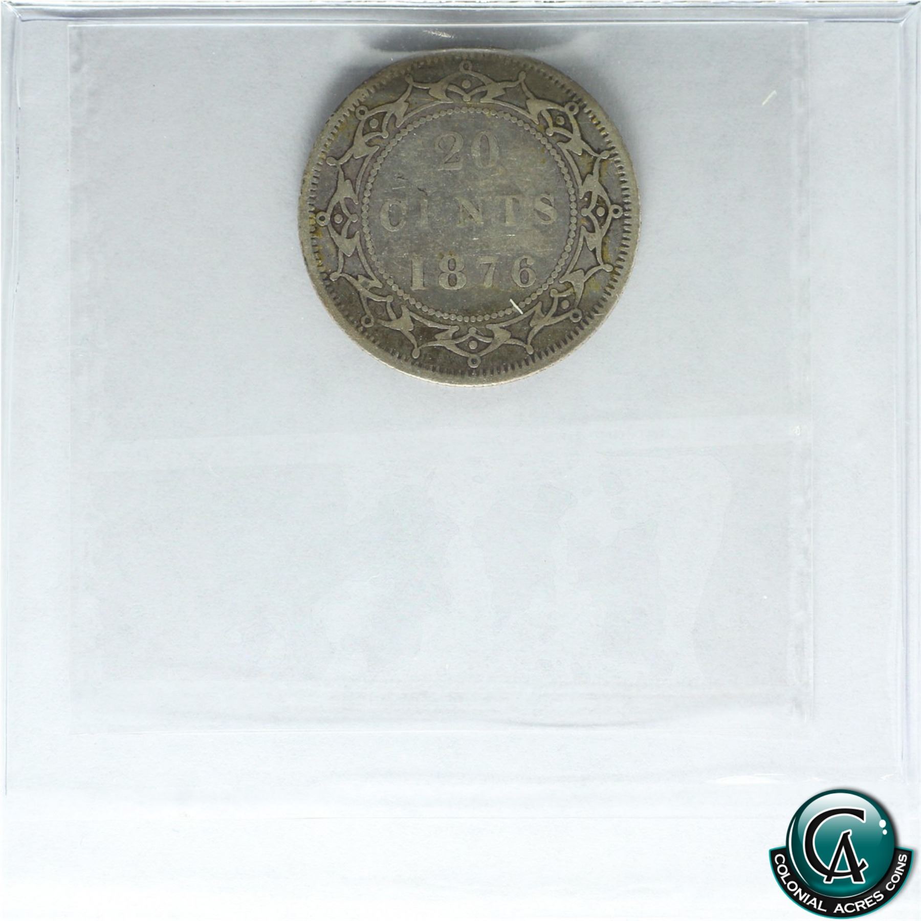 Newfoundland 20-cent 1876H ICCS Certified VF-20