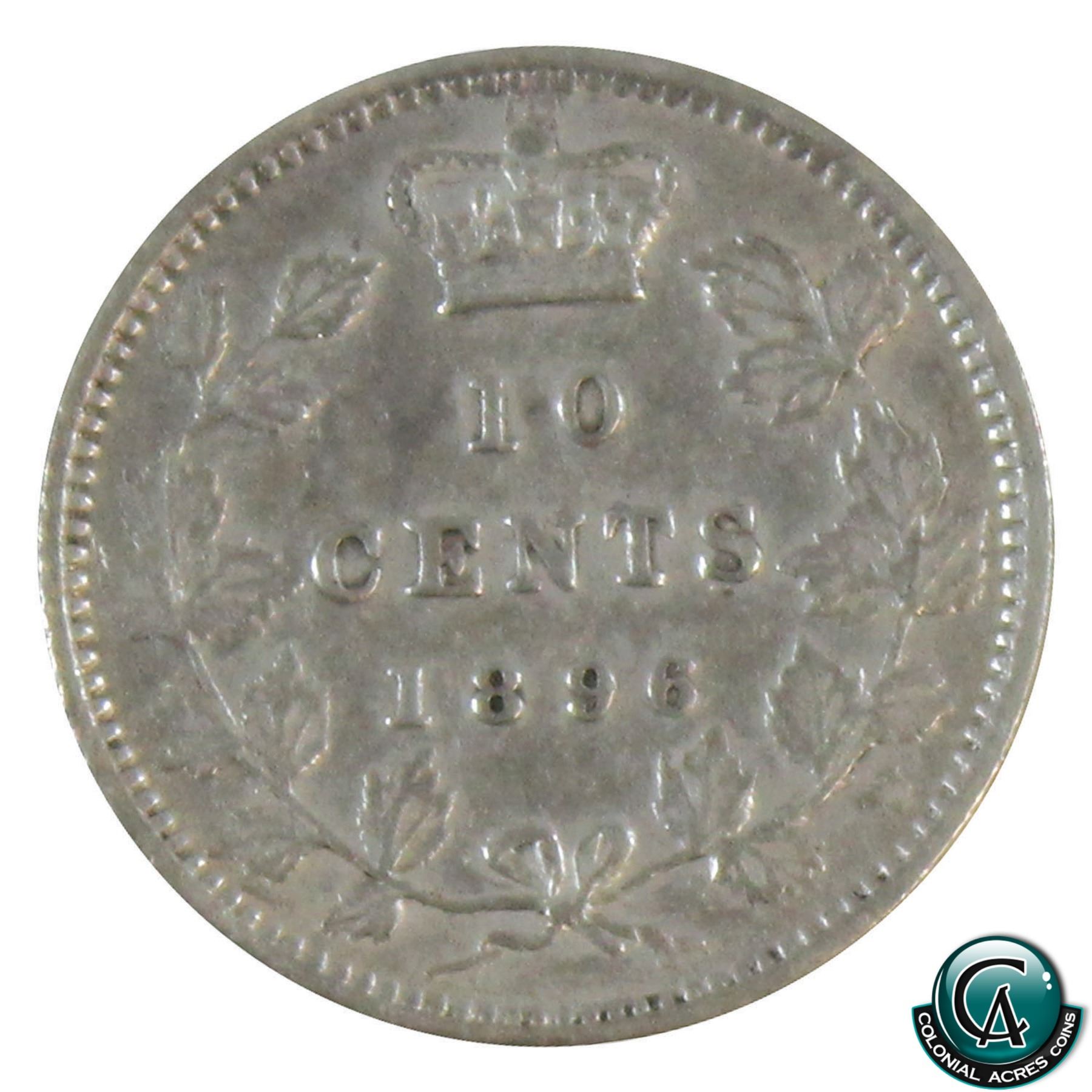 10-cent 1896 Obverse 6 ICCS Certified EF-40.