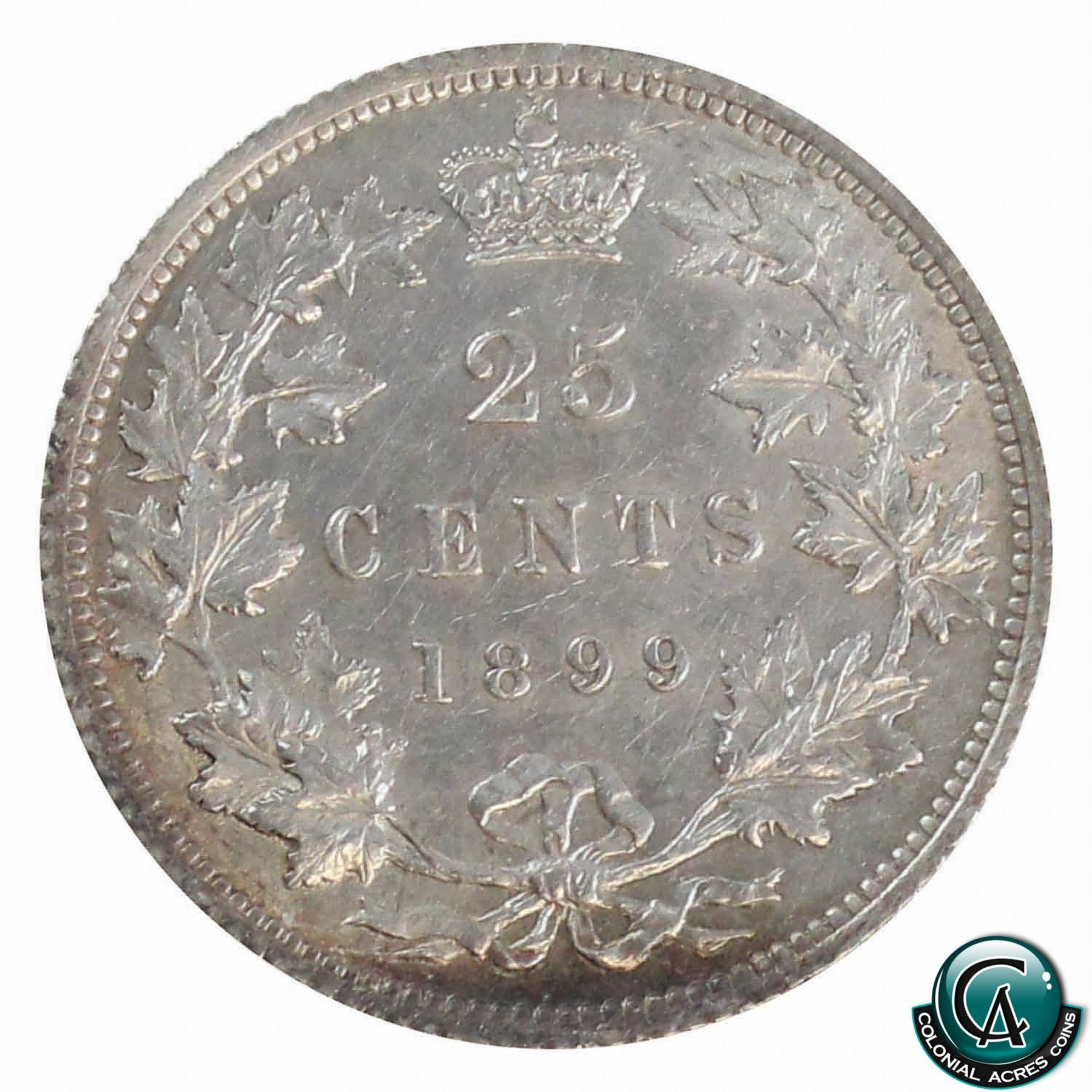 25-cent 1899 ICCS Certified AU-55!