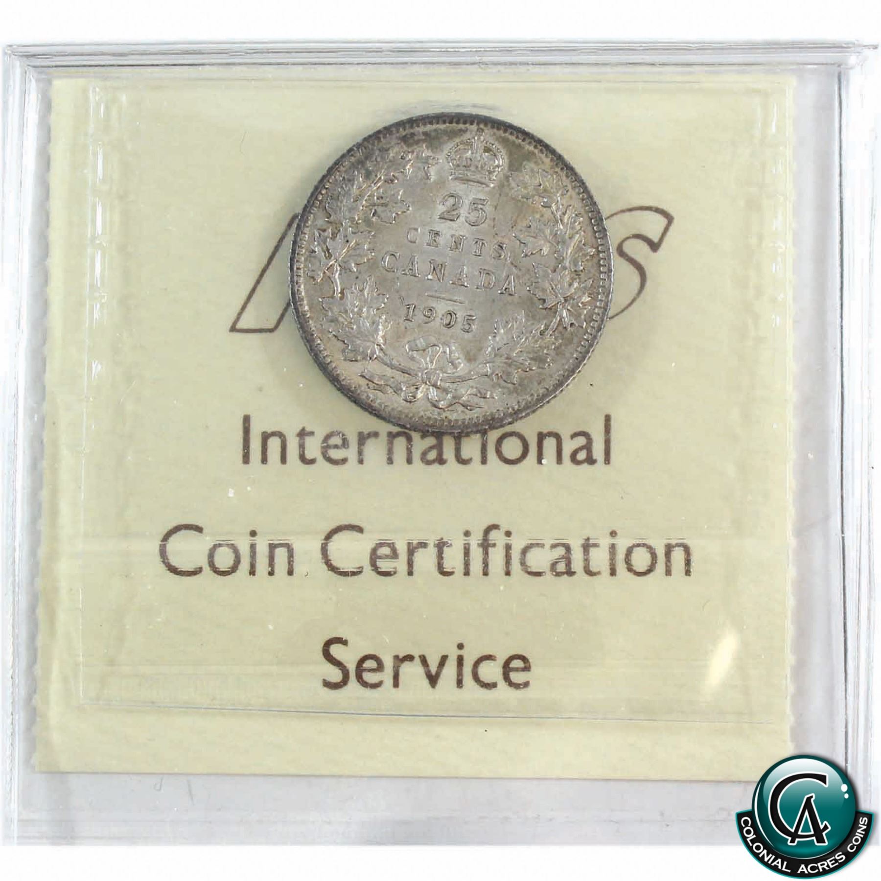 25-cent 1905 ICCS Certified AU-58! *KEY DATE*