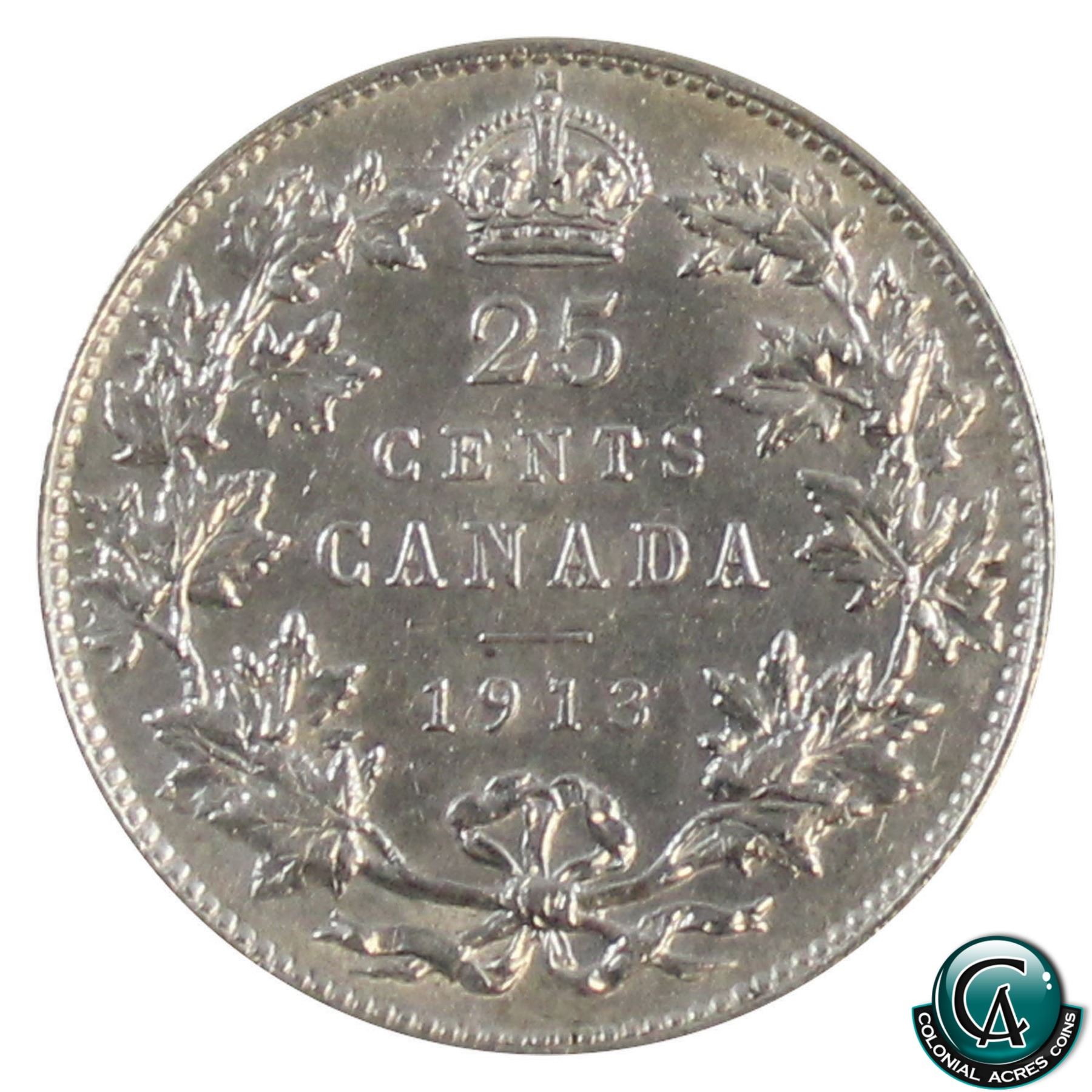 25-cent 1913 ICCS Certified AU-50.